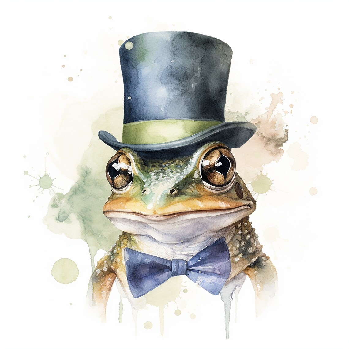 Frog in a Top Hat Water Color Painting | 8 High Quality JPG Clipart ...