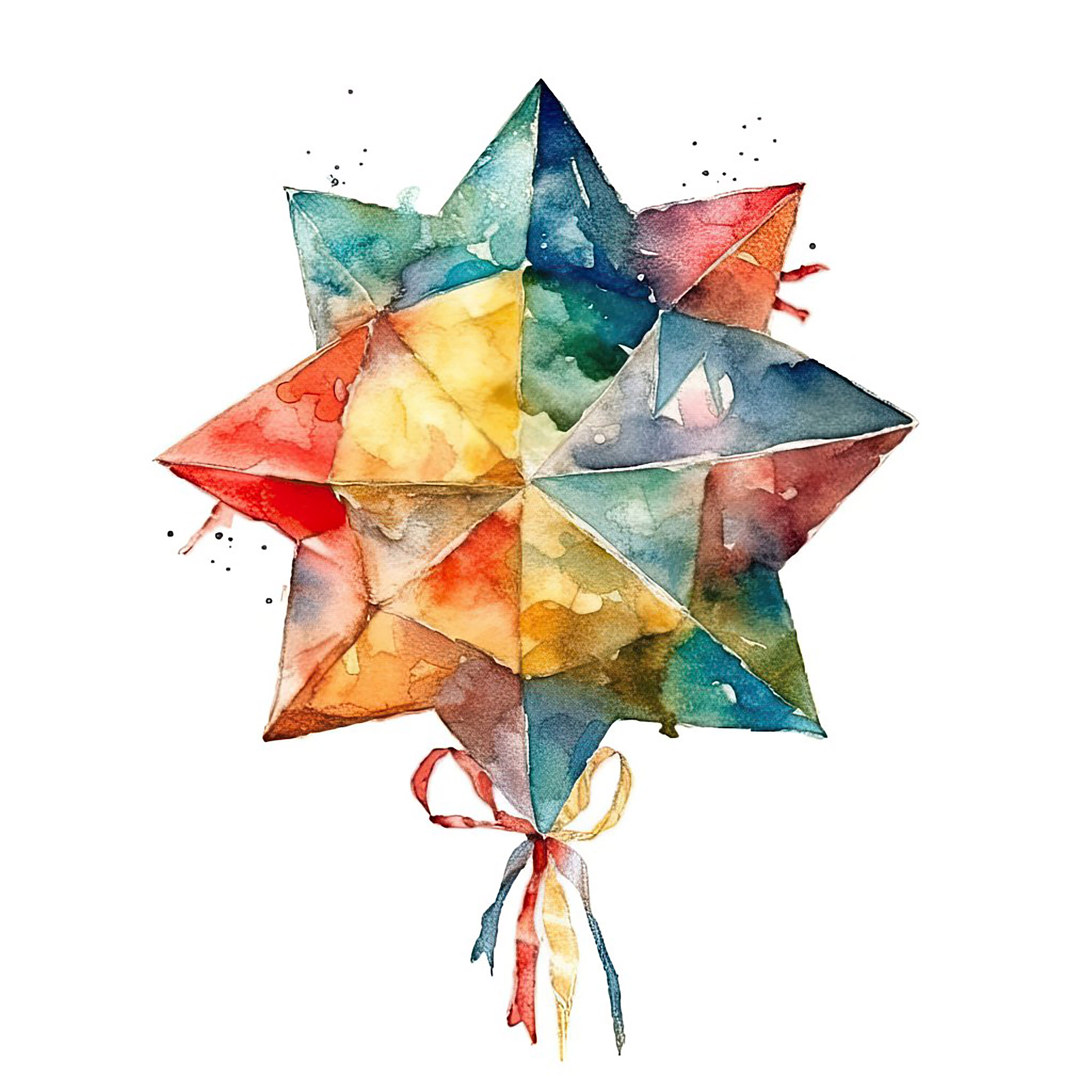 Birthday Star Pinata Water Color Painting | 11 High Quality JPG Clipart ...