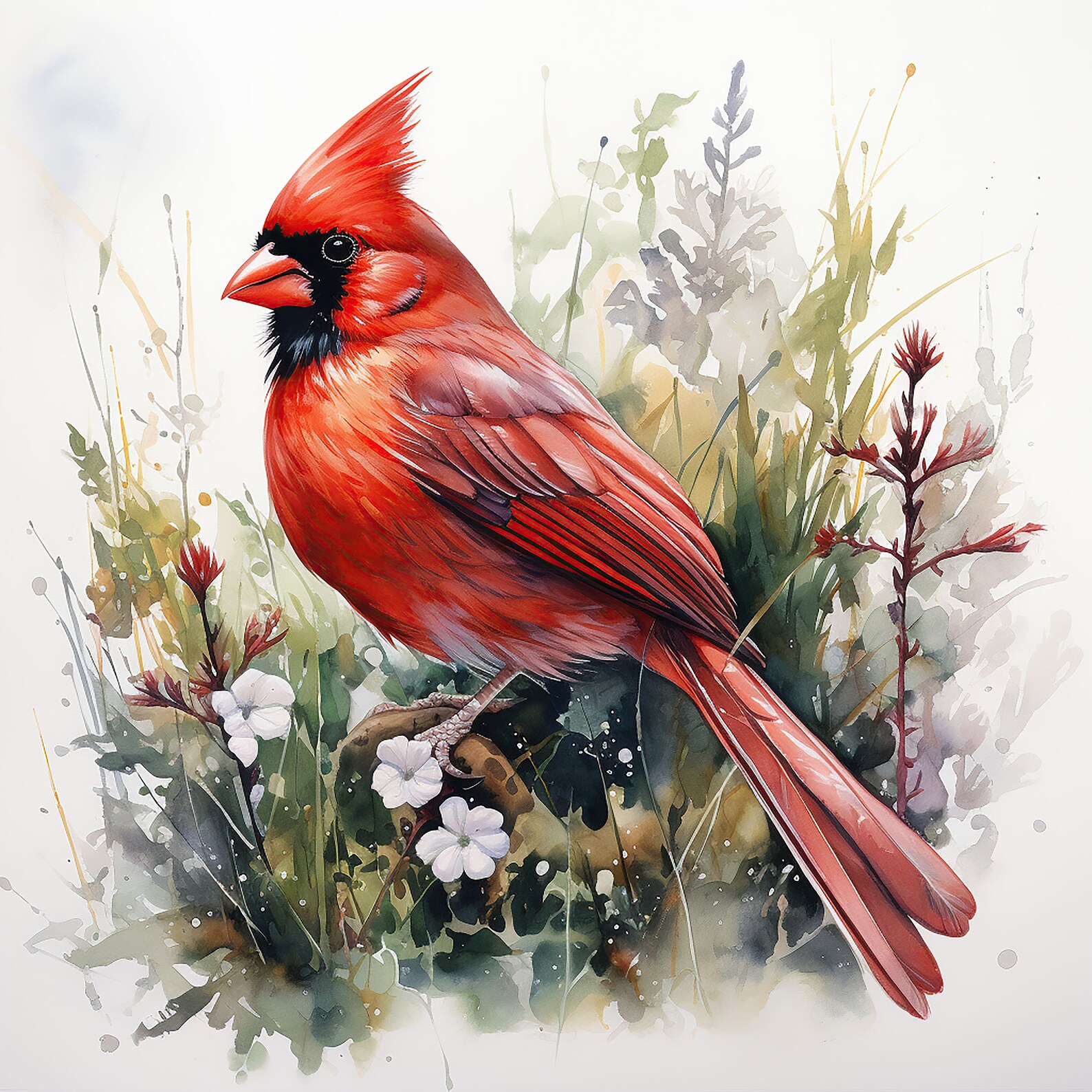 Cardinals Water Color Painting | 16 High Quality JPG Clipart Pack ...