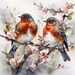 Pair of Robins Color Painting 12 High Quality JPG Clipart Pack Digital ...