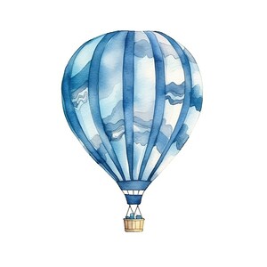 Hot Air Balloon Water Color Painting | 14 High Quality JPG Clipart Pack ...