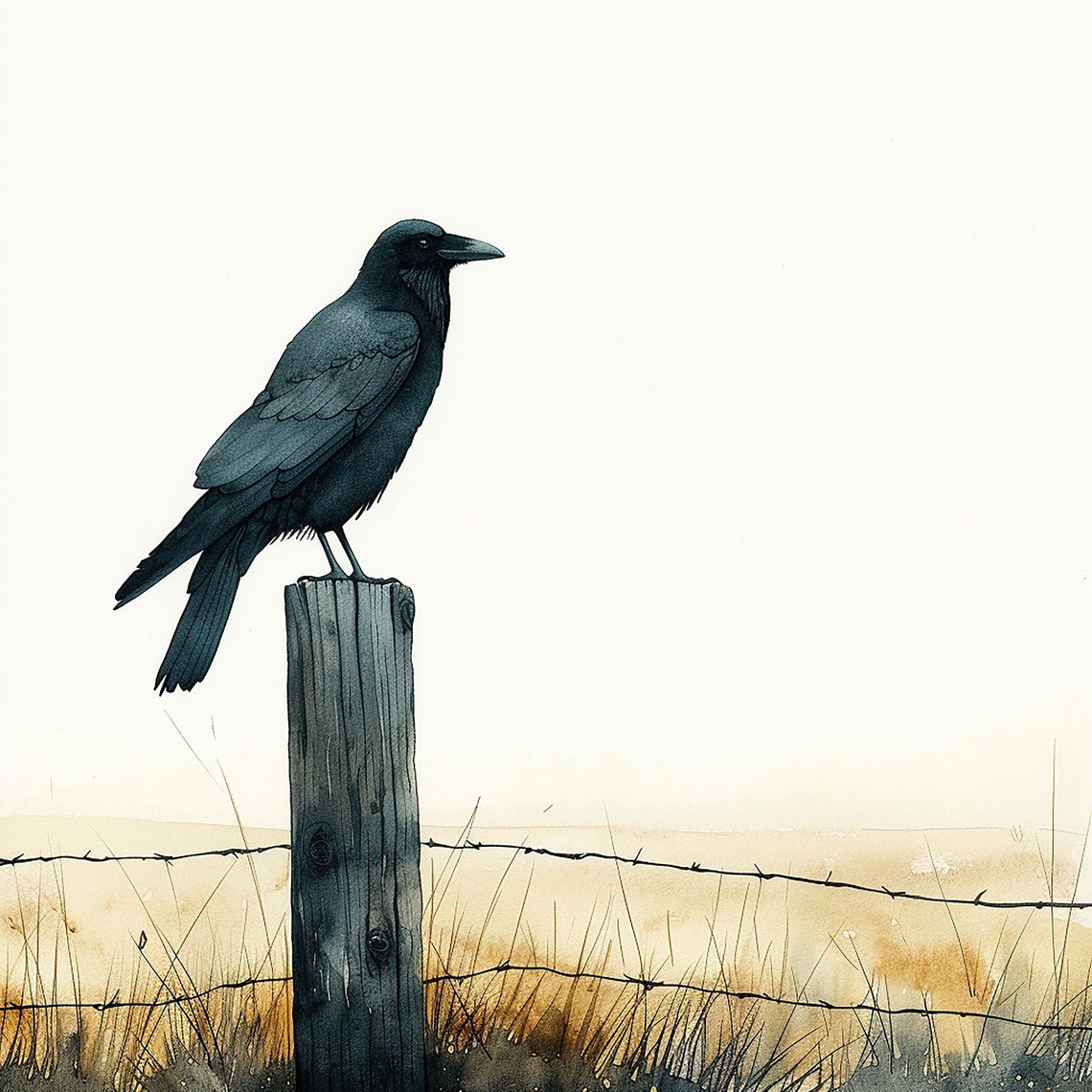 Crows Water Color Painting | 16 High Quality JPG Clipart Pack | Digital ...