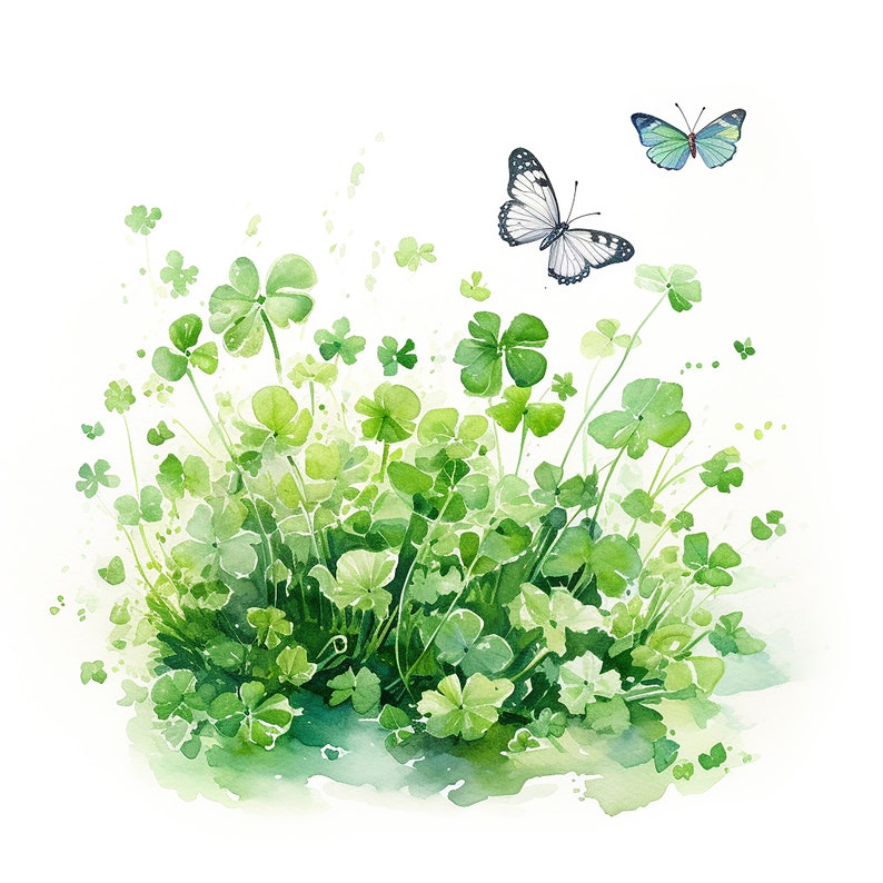 Clover Water Color Paintings | 15 High Quality JPG Clipart Pack ...