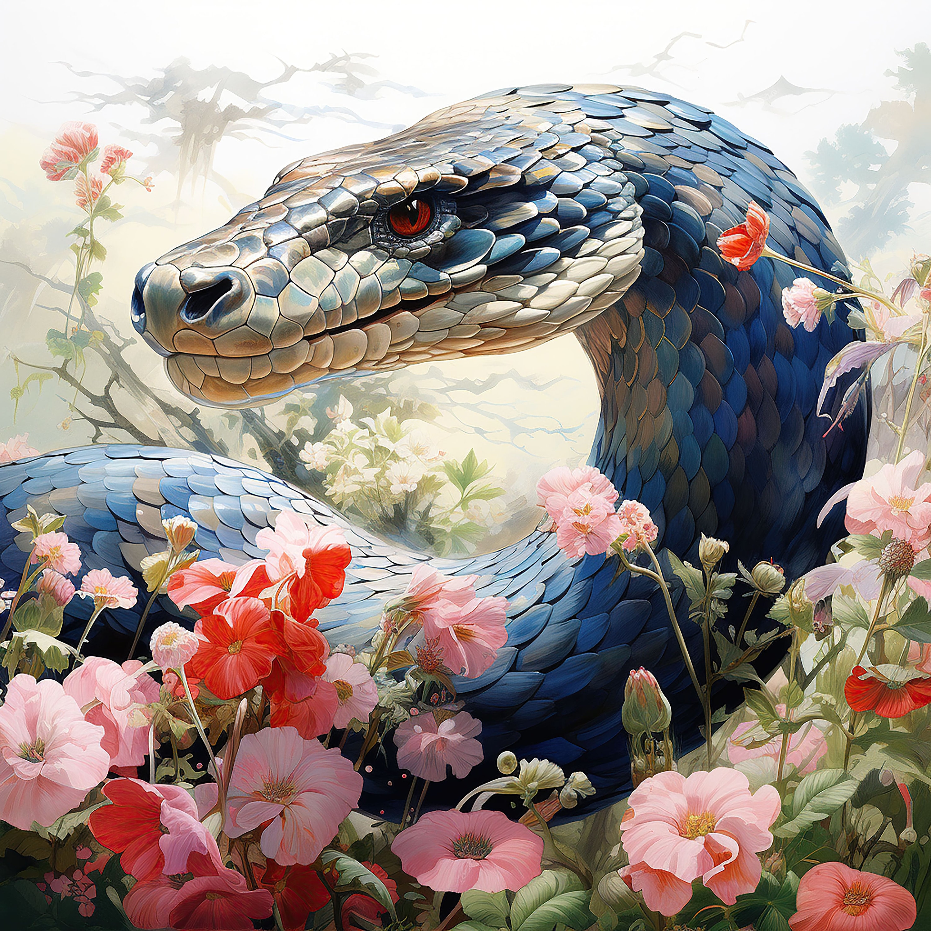 Snake Water Color Painting | 16 High Quality JPG Clipart Pack | Digital ...