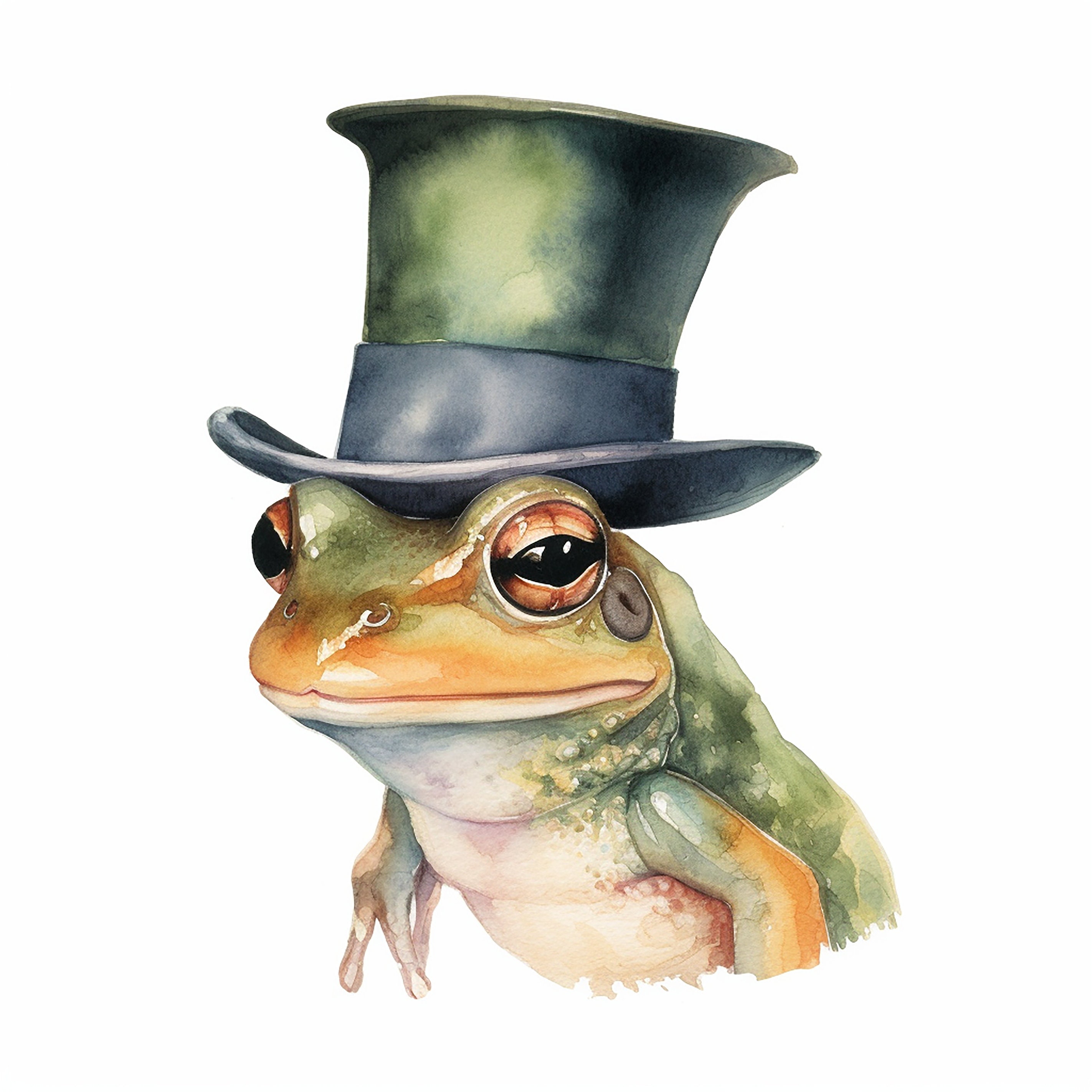 Frog in a Top Hat Water Color Painting | 8 High Quality JPG Clipart ...