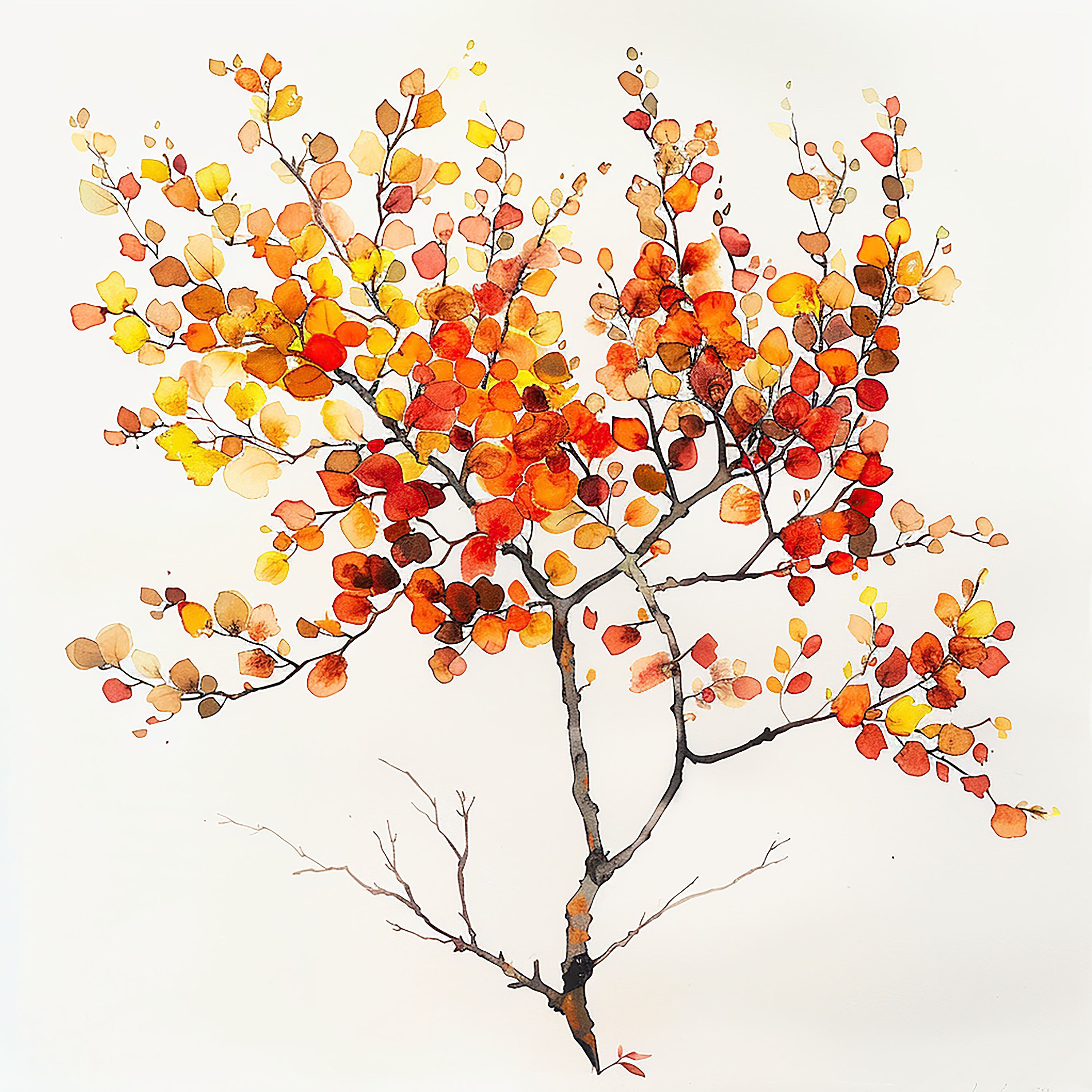 Alder Tree Water Color Painting | 16 High Quality JPG Clipart Pack ...