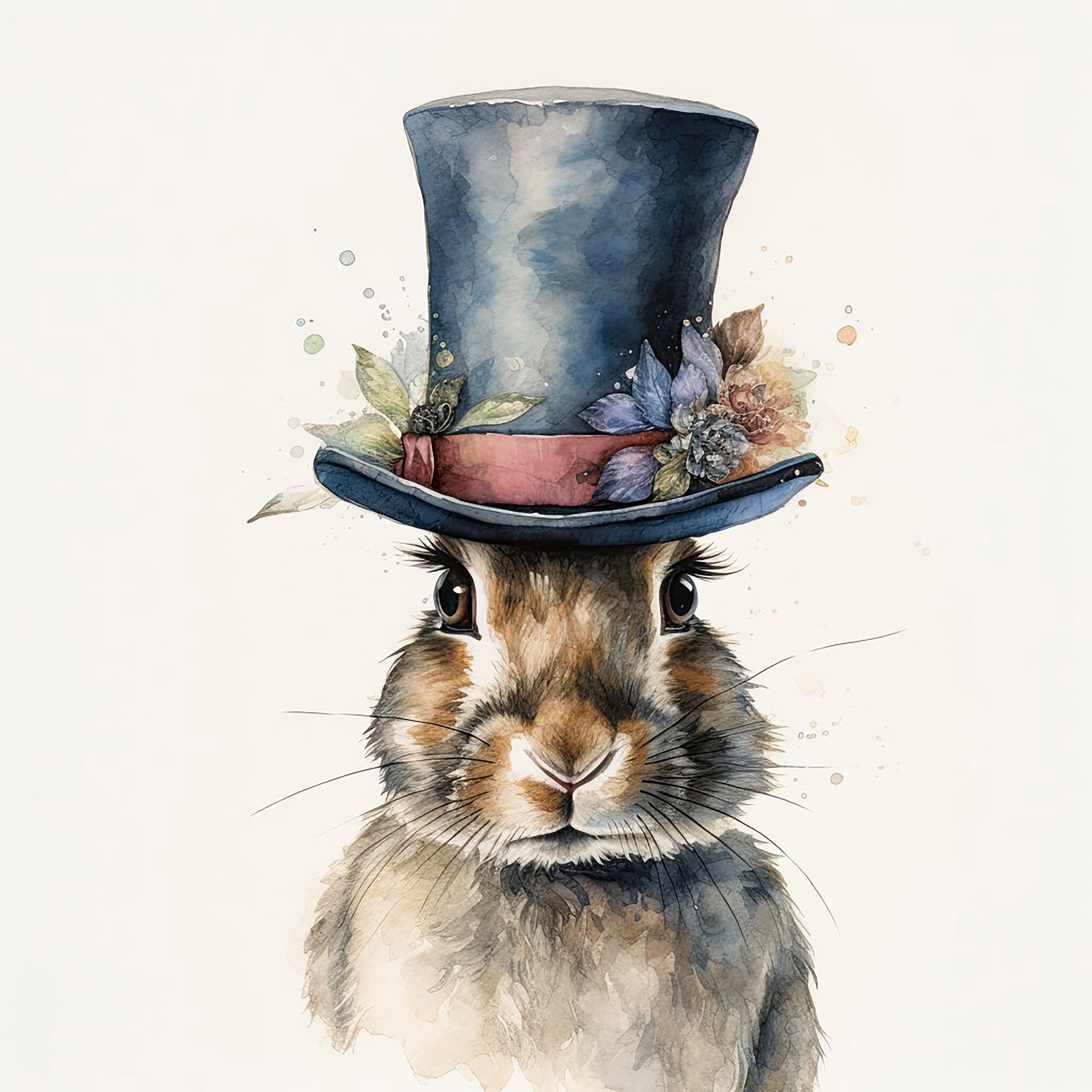 Rabbit in a Top Hat Color Painting | 12 High Quality JPG Clipart Pack ...