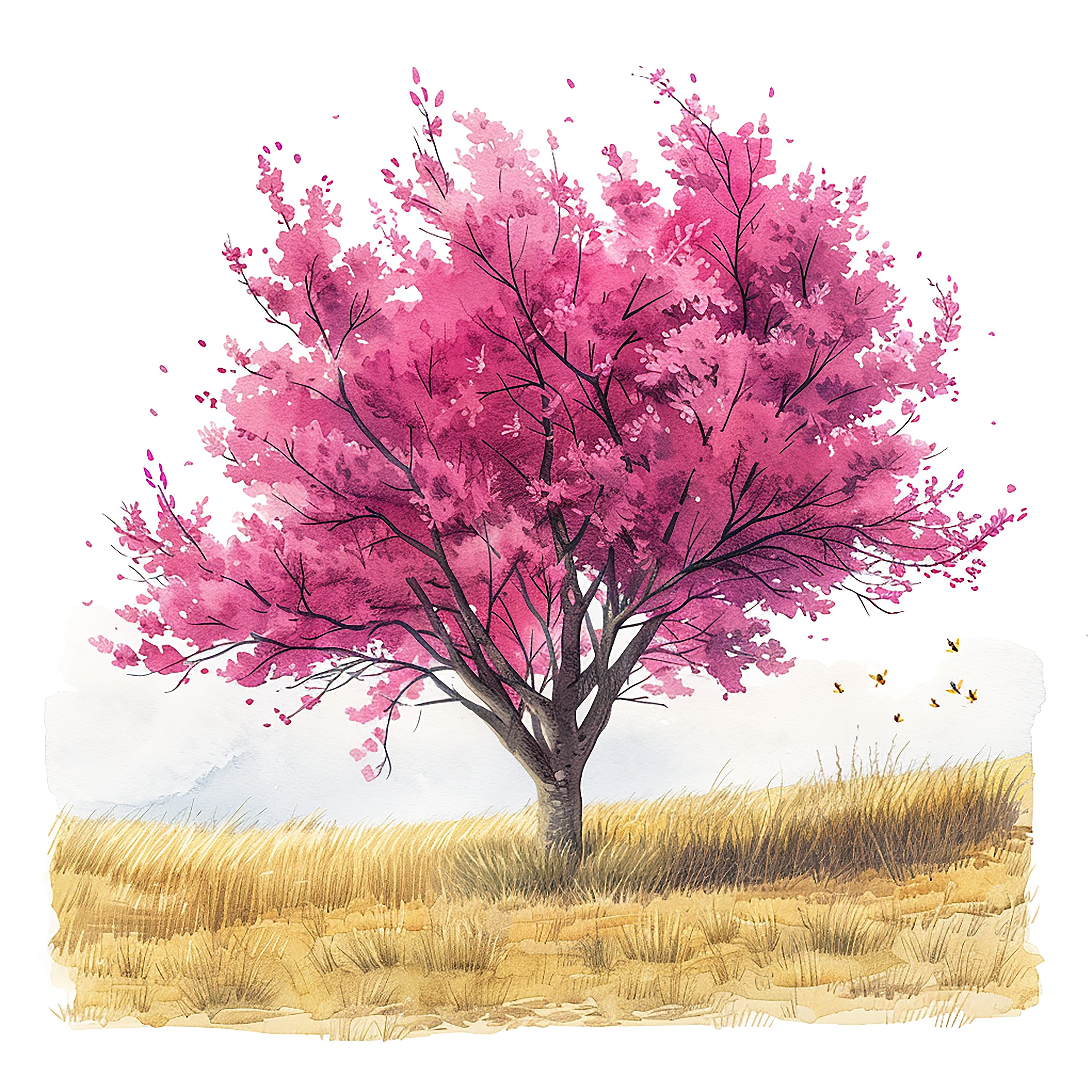Redbud Tree | Water Color Painting | 15 High Quality JPG Clipart Pack ...