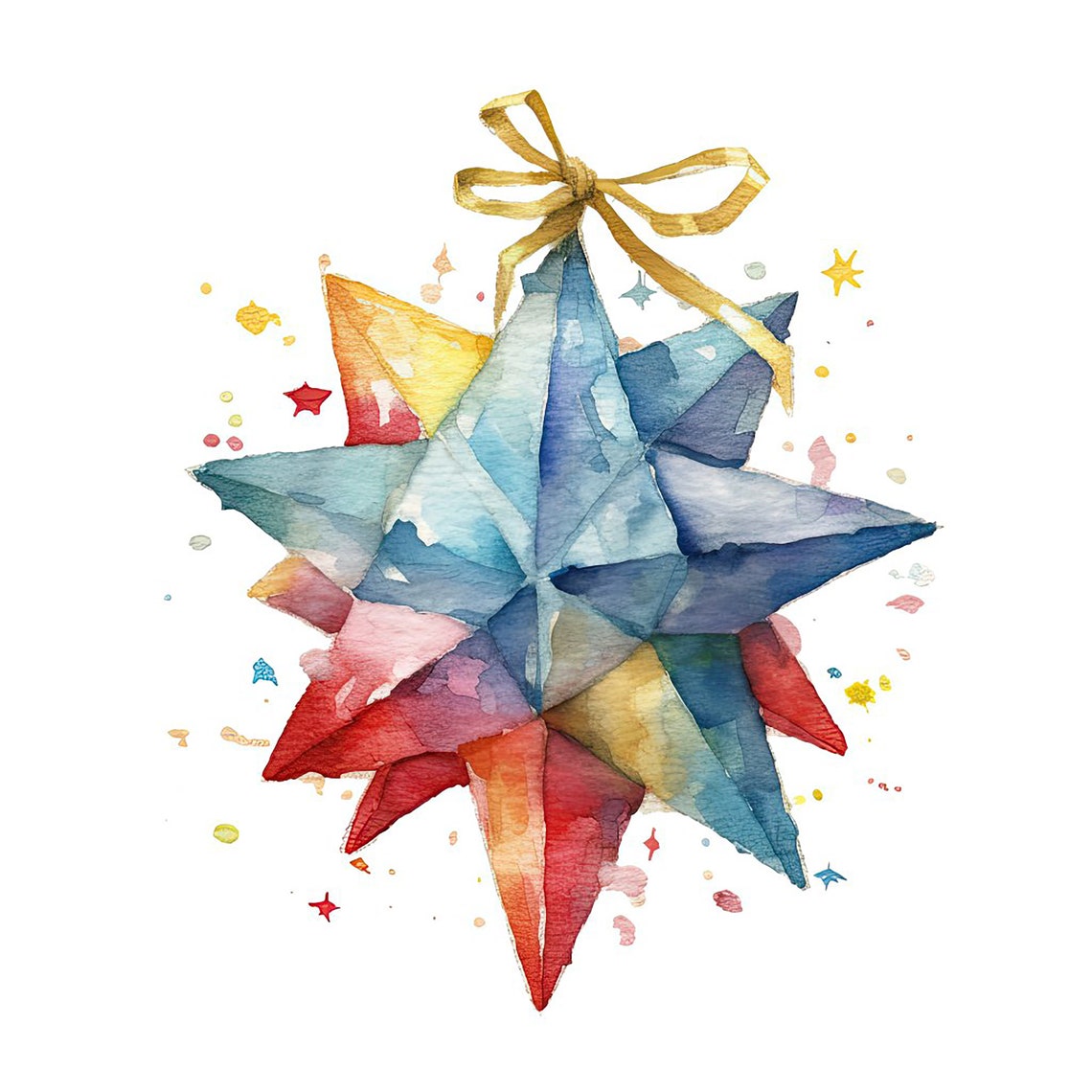 Birthday Star Pinata Water Color Painting | 11 High Quality JPG Clipart ...