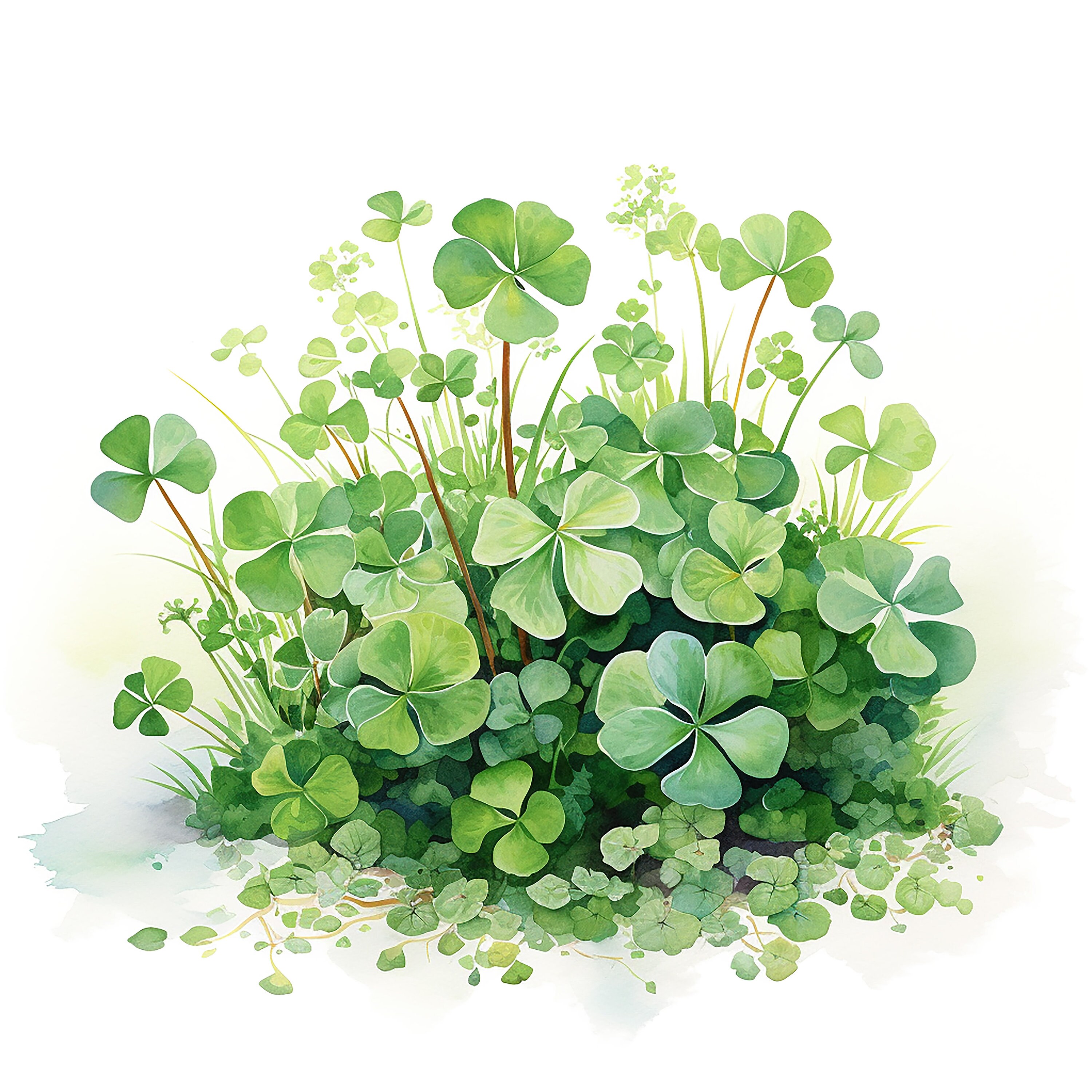 Clover Water Color Paintings | 15 High Quality JPG Clipart Pack ...
