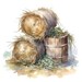 Hay Bales Water Color Painting | 12 High Quality JPG Clipart Pack ...