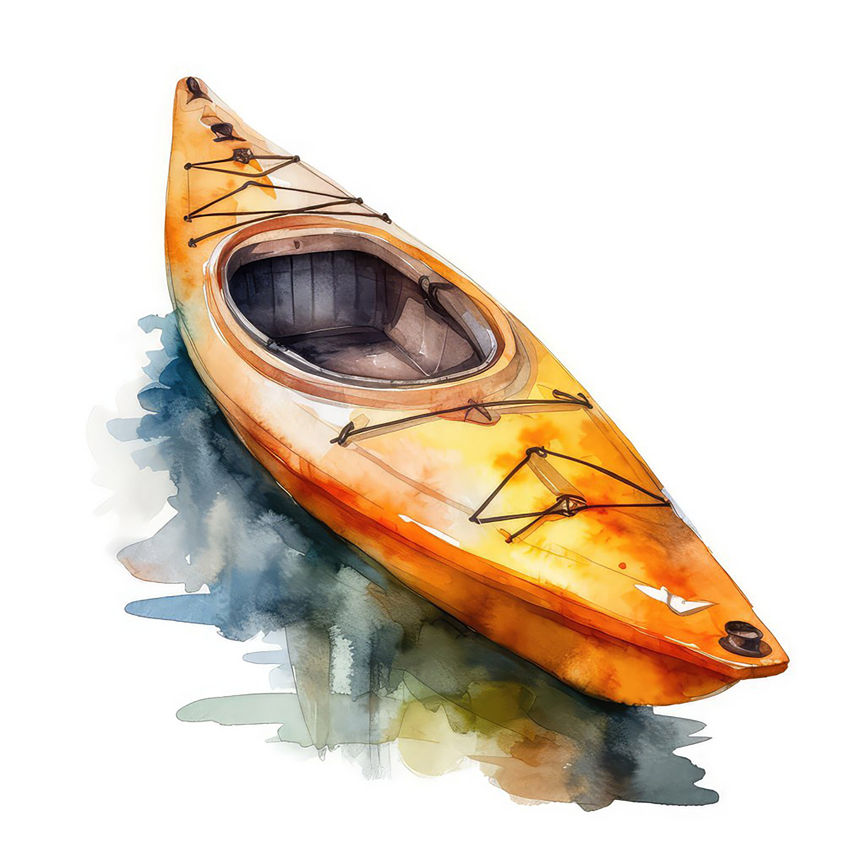 Kayak Water Color Painting | 12 High Quality JPG Clipart Pack | Digital ...