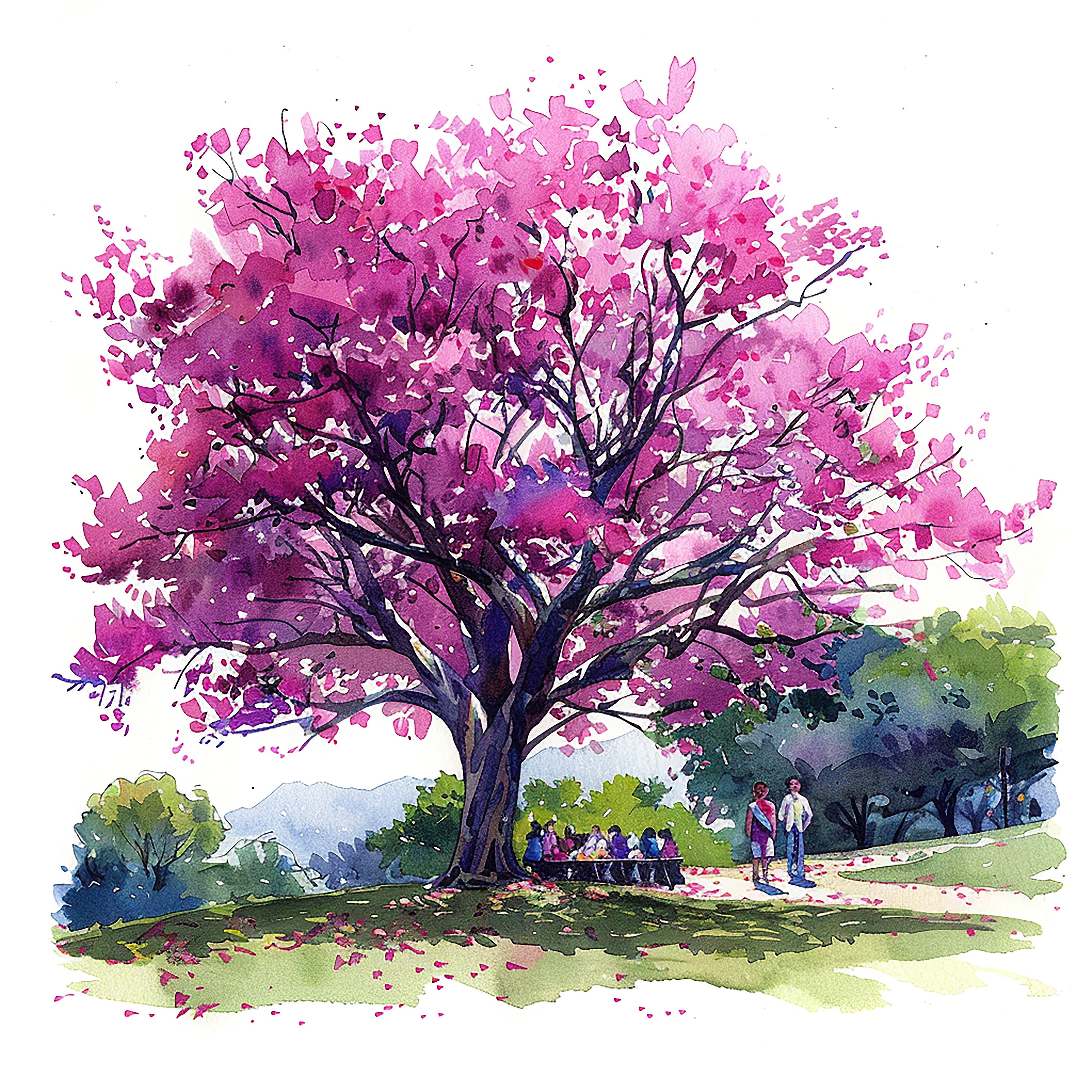 Redbud Tree | Water Color Painting | 15 High Quality JPG Clipart Pack ...