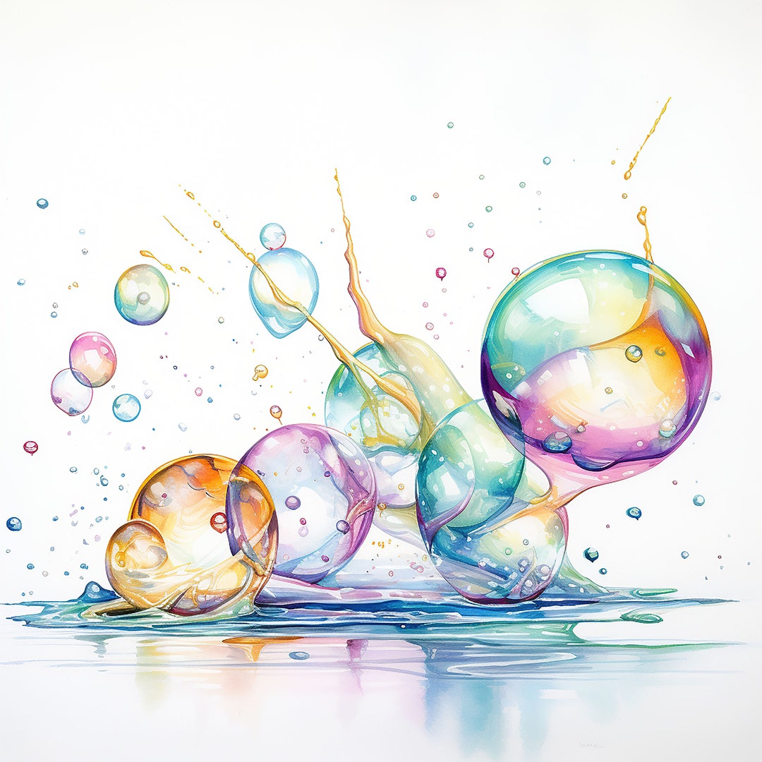 Colorful Bubbles Water Color Painting | 15 High Quality JPG Clipart ...