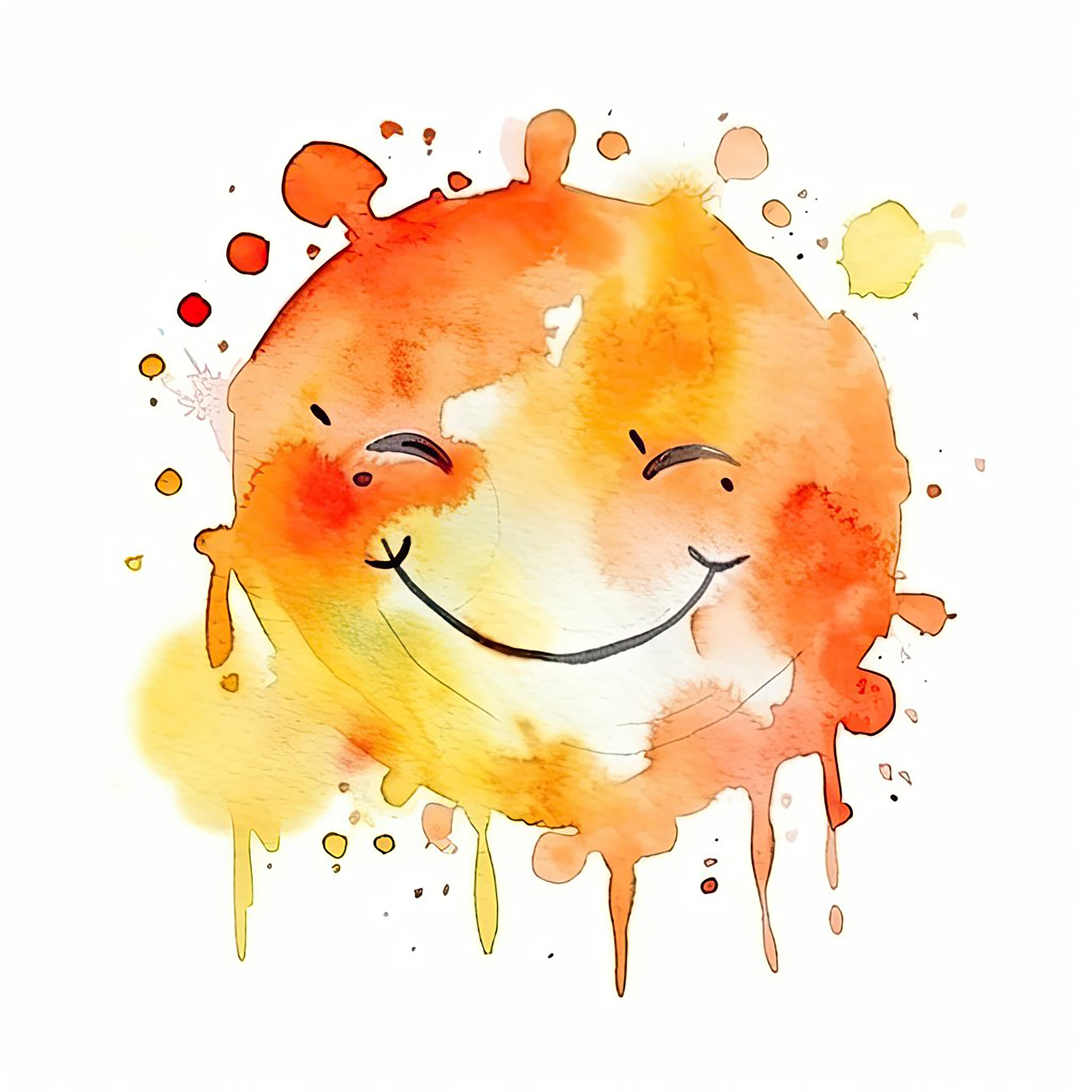 Happy Sun Water Color Painting | 12 High Quality JPG Clipart Pack ...