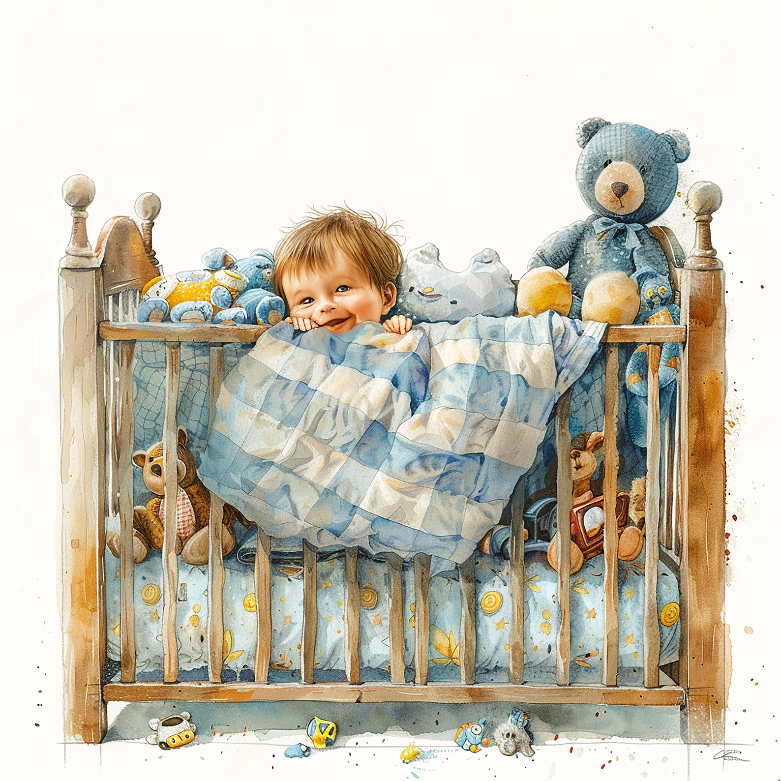 Baby Crib Water Color Painting | 15 High Quality JPG Clipart Pack ...
