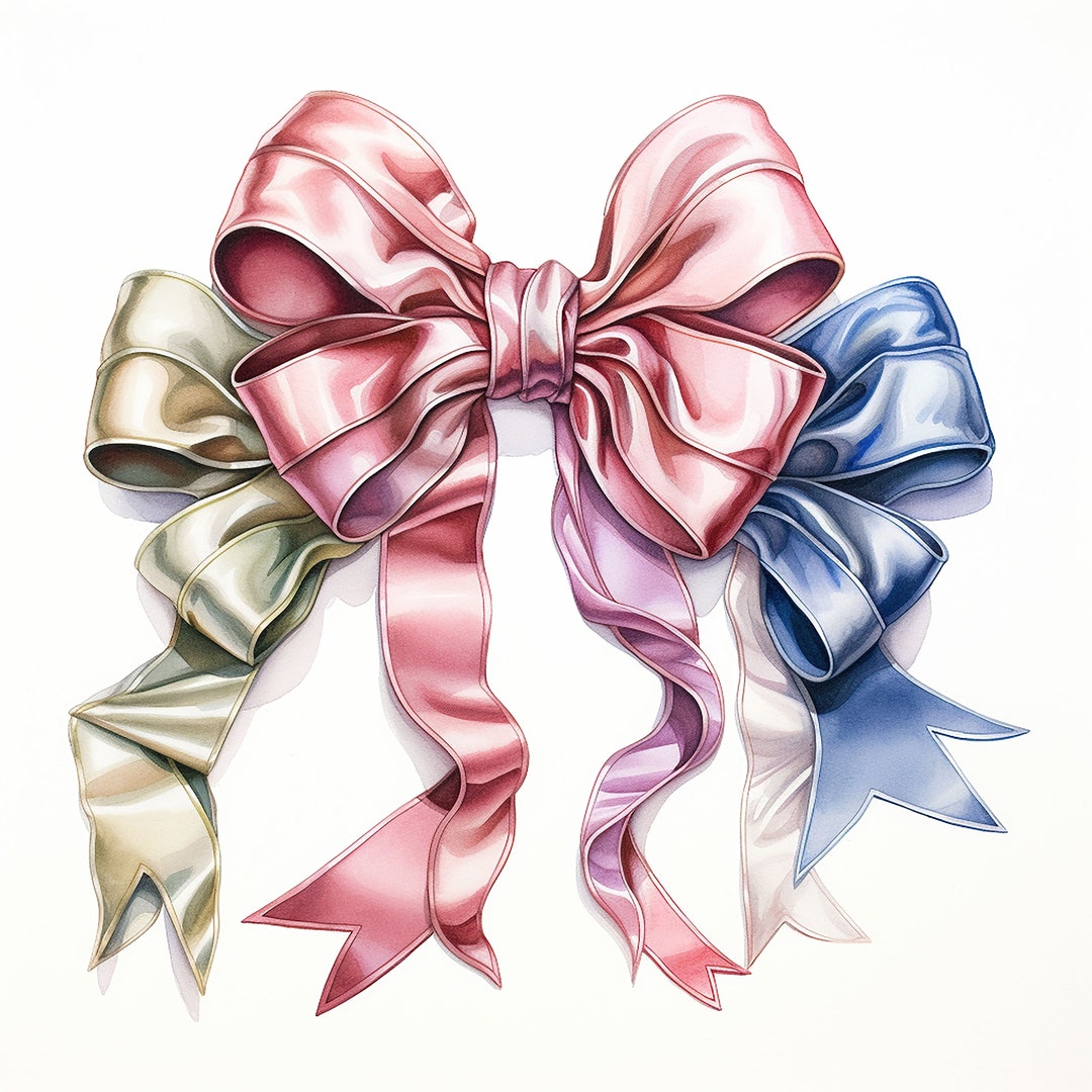 Colorful Ribbons Water Color Painting | 15 High Quality JPG Clipart ...