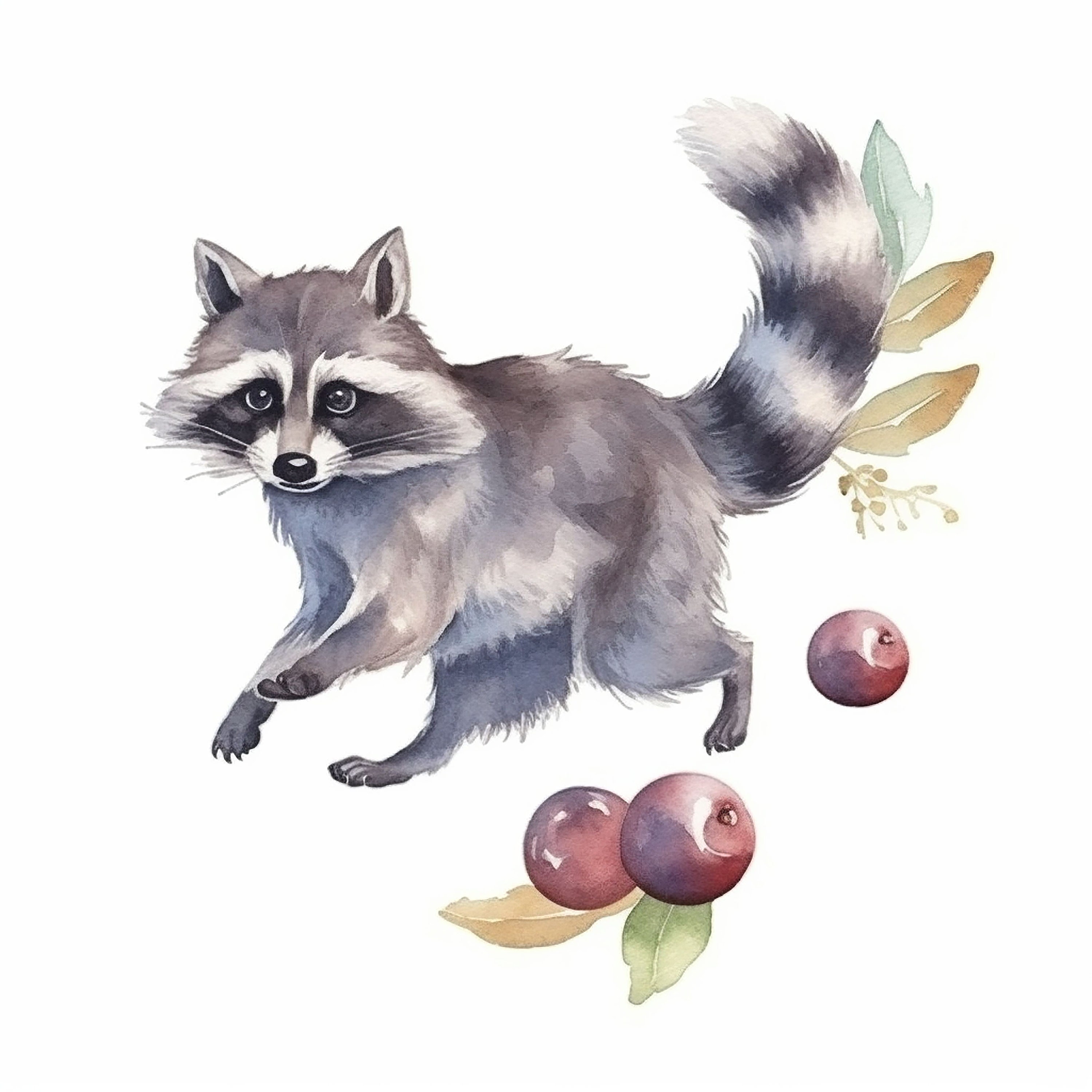 Raccoon Water Color Painting | 14 High Quality JPG Clipart Pack ...