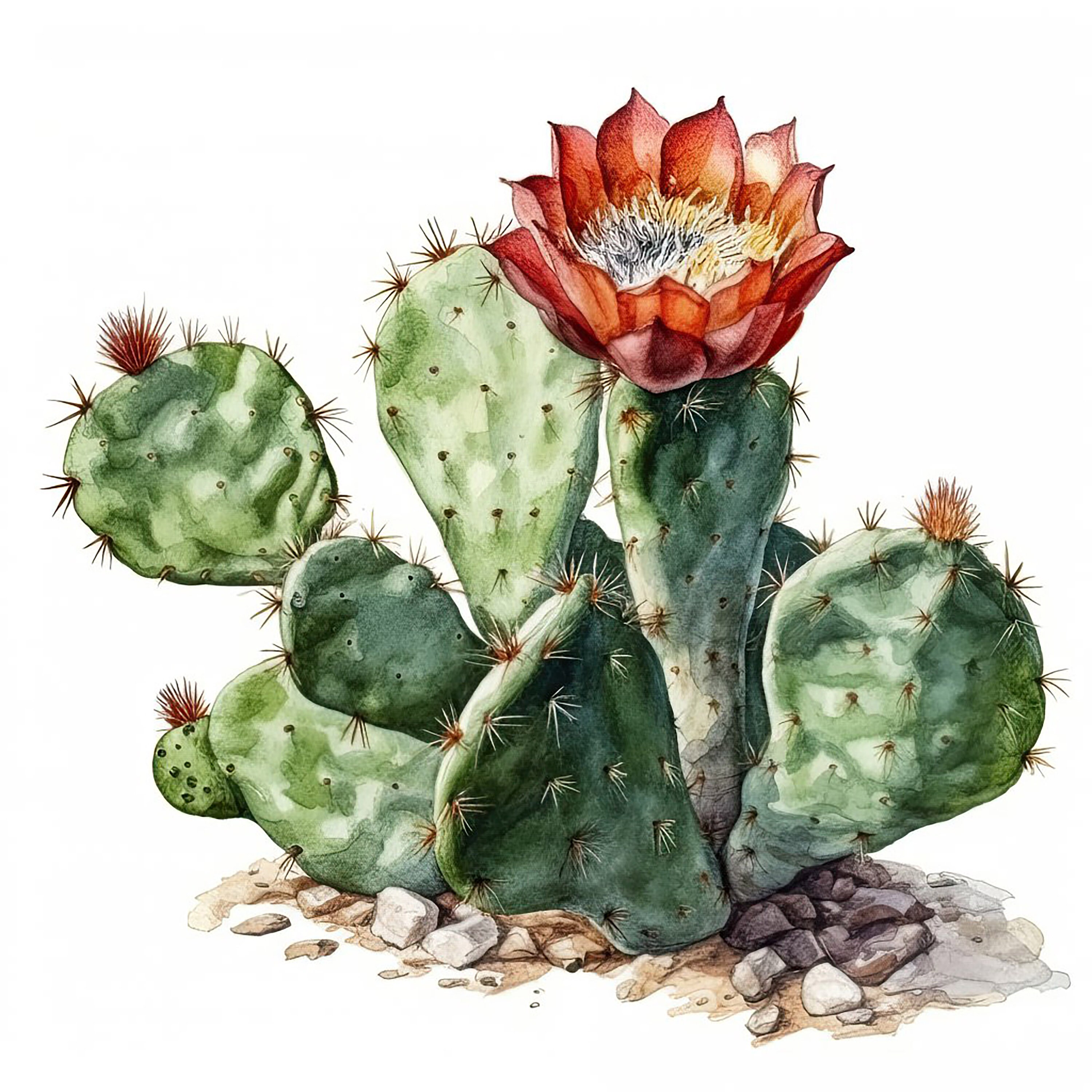 Cactus Water Color Painting | 12 High Quality JPG Clipart Pack ...