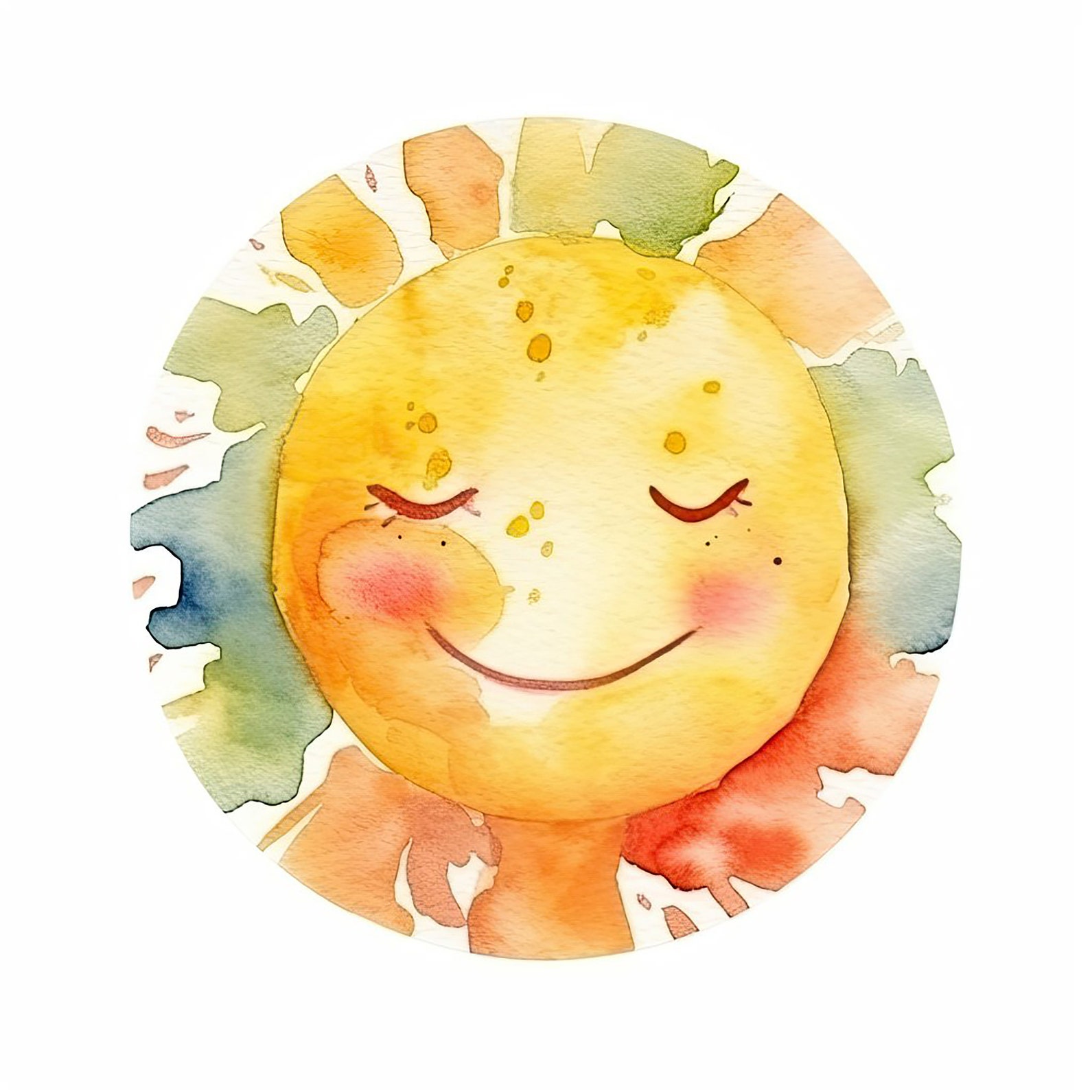 Happy Sun Water Color Painting | 12 High Quality JPG Clipart Pack ...