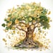 Money Tree Water Color Painting | 16 High Quality JPG Clipart Pack ...
