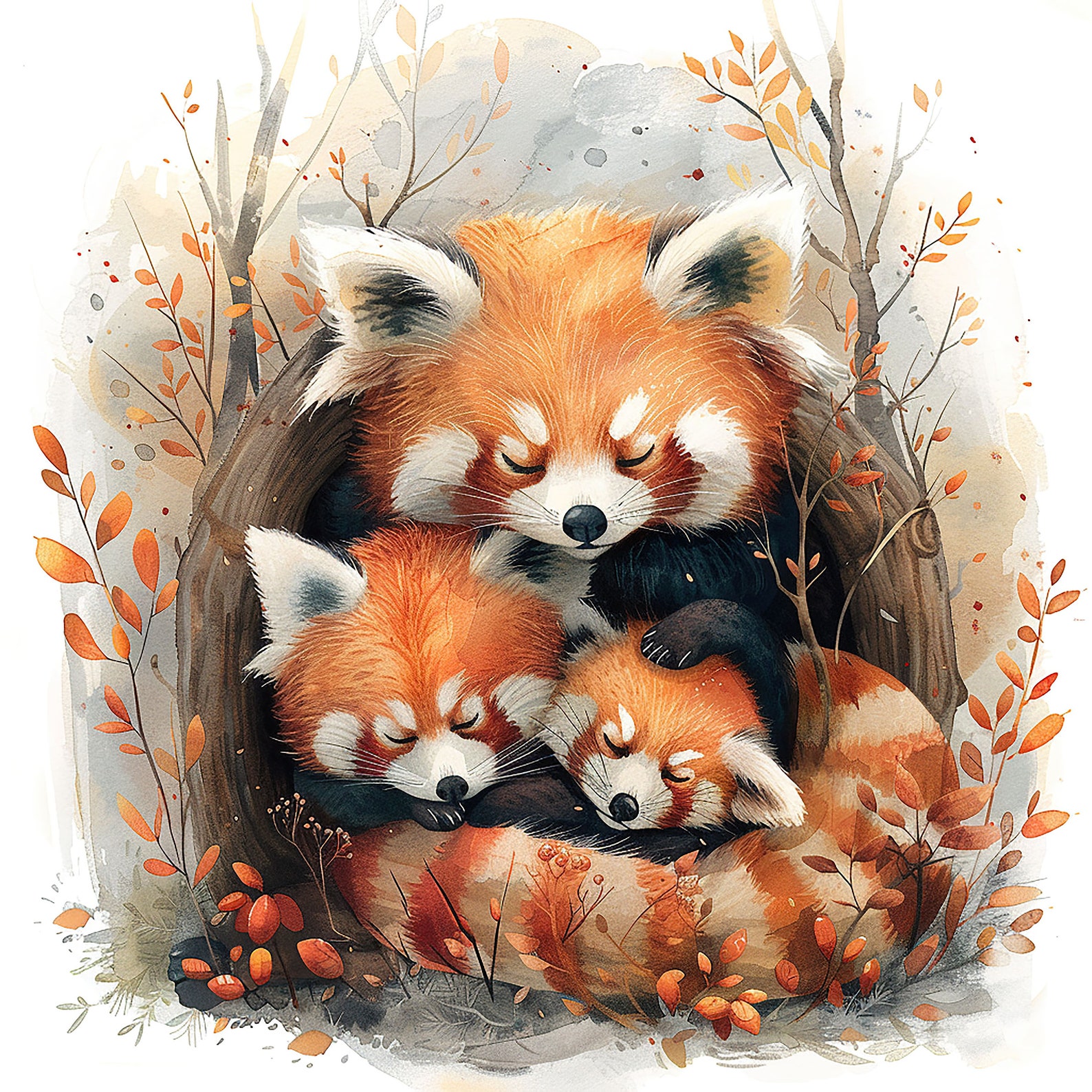 Red Panda Water Color Painting | 15 High Quality JPG Clipart Pack ...
