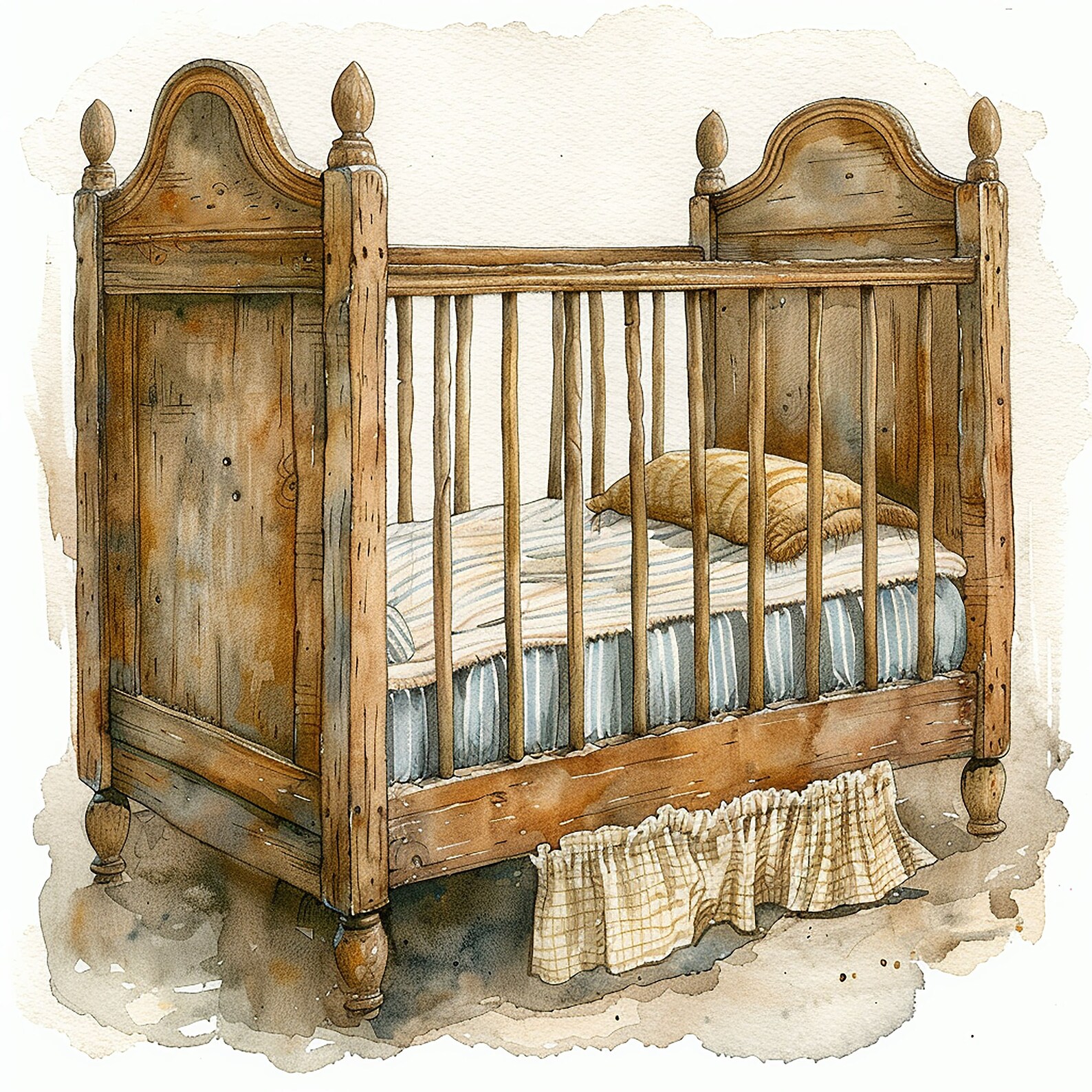 Baby Crib Water Color Painting | 15 High Quality JPG Clipart Pack ...