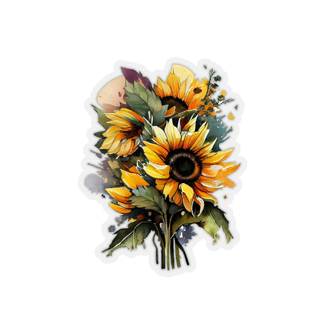 Watercolor Flowers Sticker | Kiss-cut Flower Sticker | Floral Sticker ...