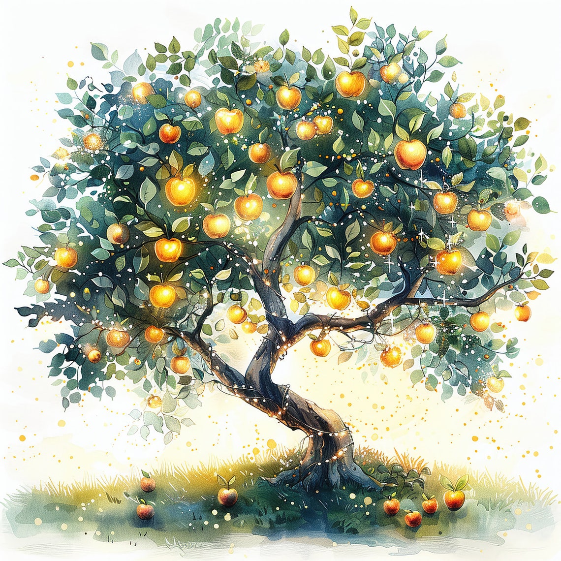 Apple Tree | Water Color Painting | 15 High Quality JPG Clipart Pack ...