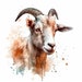 Goat Water Color Painting | 12 High Quality JPG Clipart Pack | Digital ...