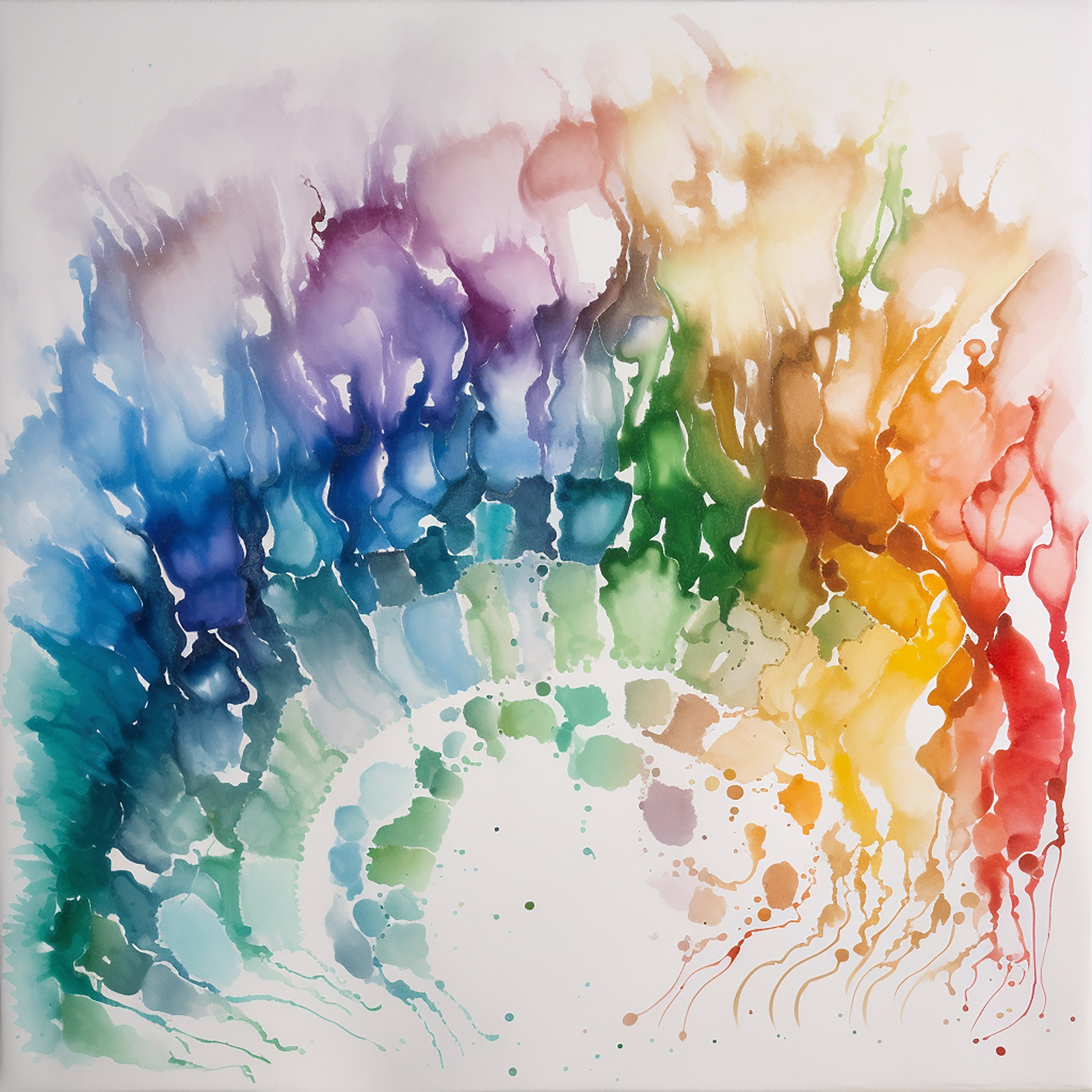 Rainbow Water Color Painting | 12 High Quality JPG Clipart Pack ...