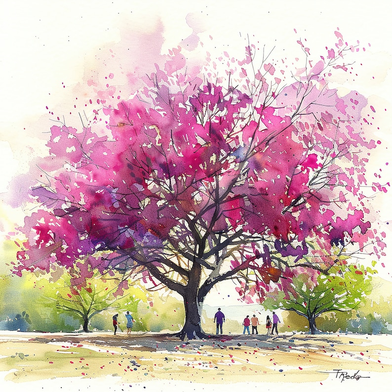 Redbud Tree | Water Color Painting | 15 High Quality JPG Clipart Pack ...
