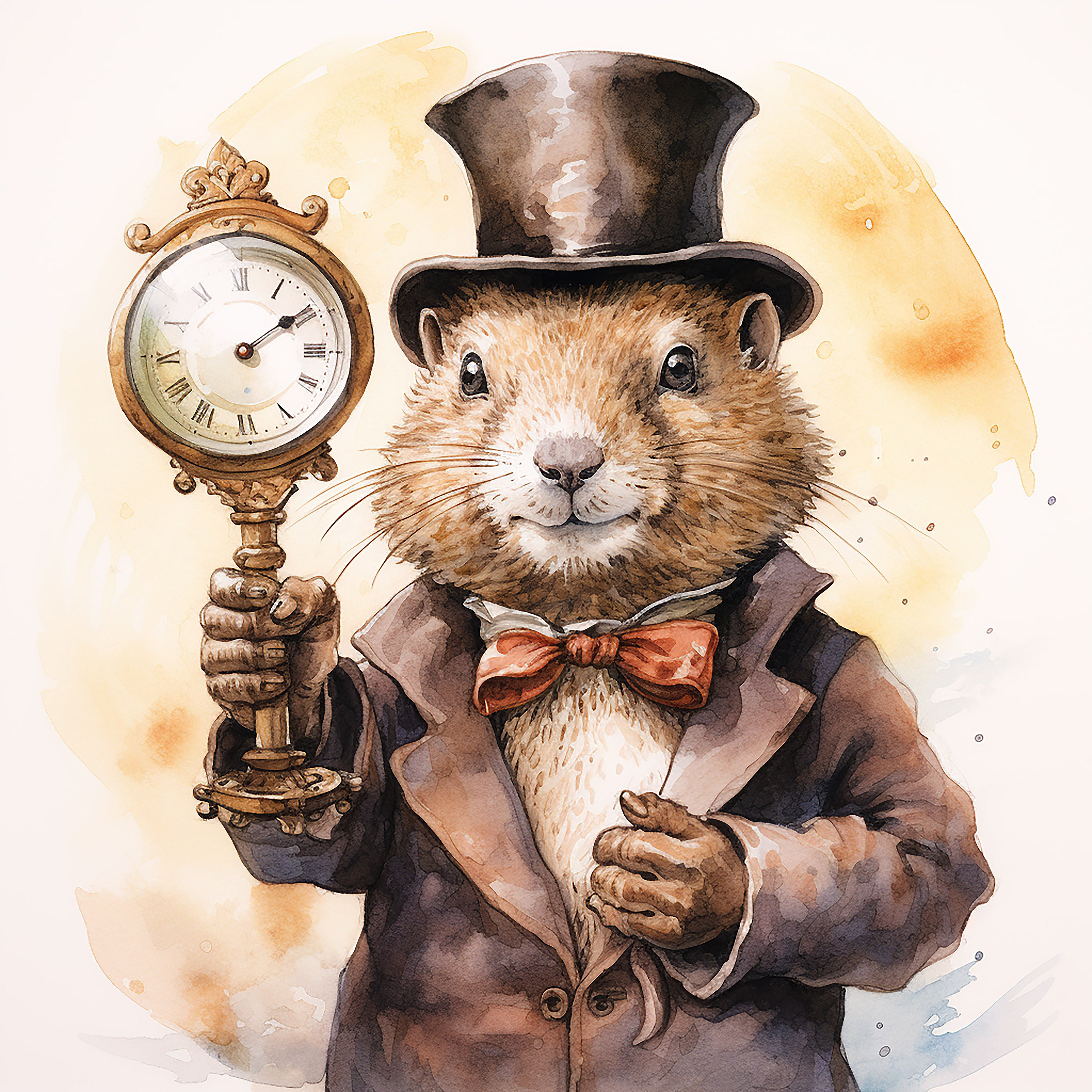 Groundhog Watercolor Color Paintings | 15 High Quality JPG Clipart Pack ...