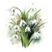 Snowdrop Bouquet Water Color Painting | 12 High Quality JPG Clipart ...