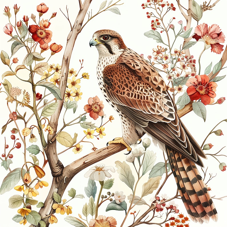 Falcon Water Color Painting 16 High Quality JPG Clipart Pack Digital ...