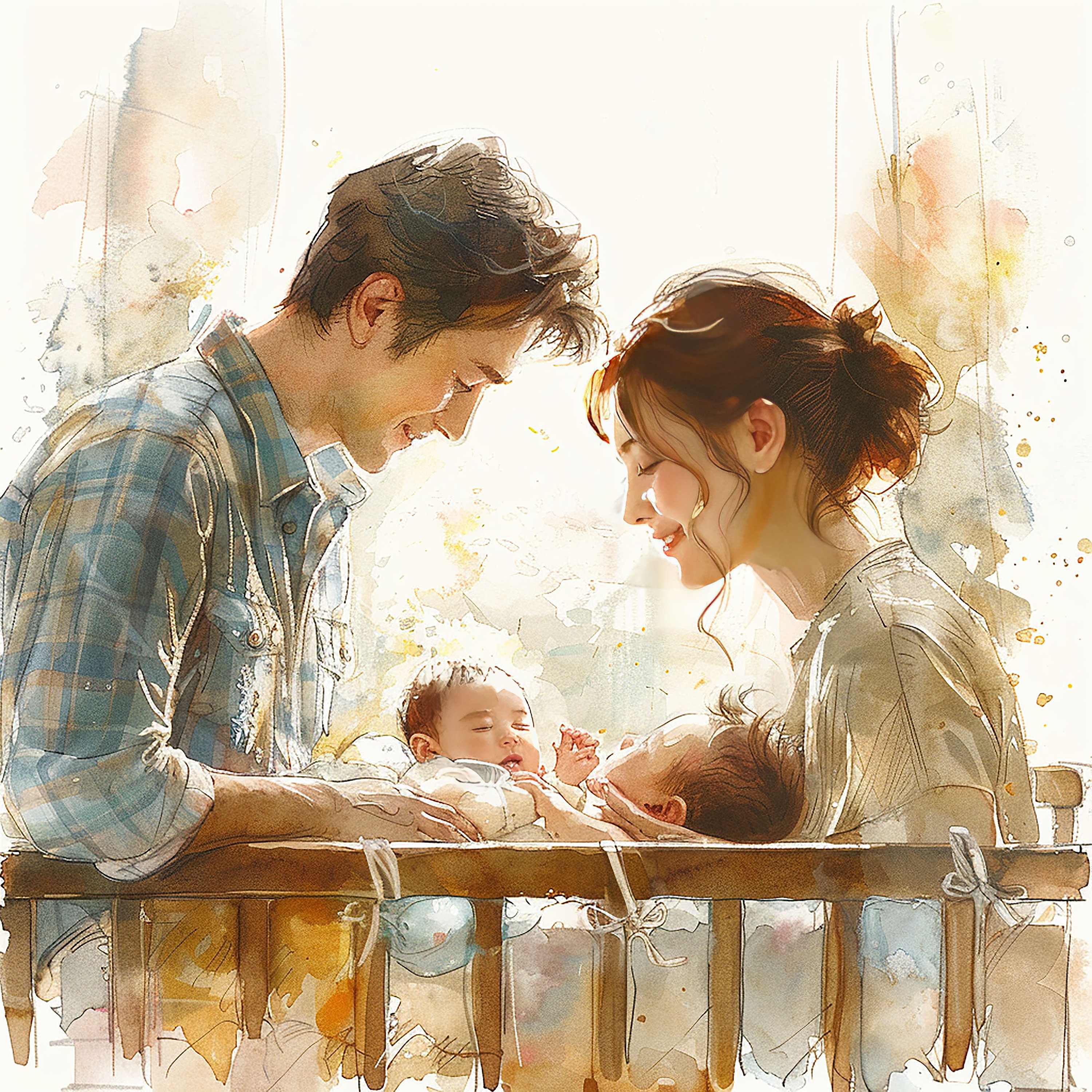 Baby Crib Water Color Painting | 15 High Quality JPG Clipart Pack ...