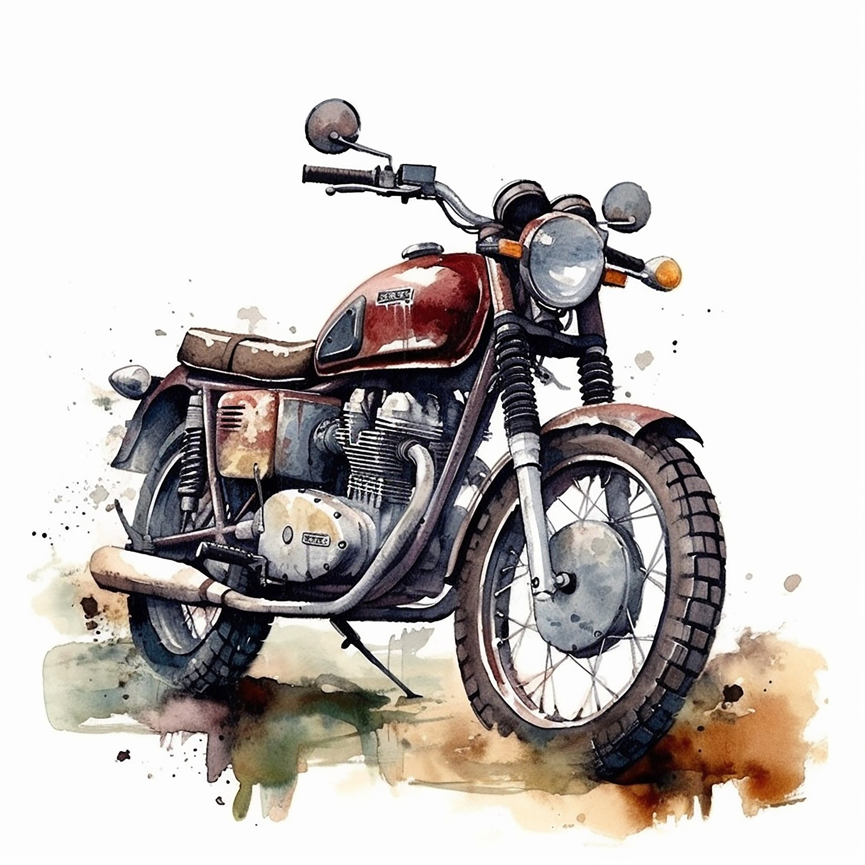 Motorcycles Water Color Painting | 12 High Quality JPG Clipart Pack ...