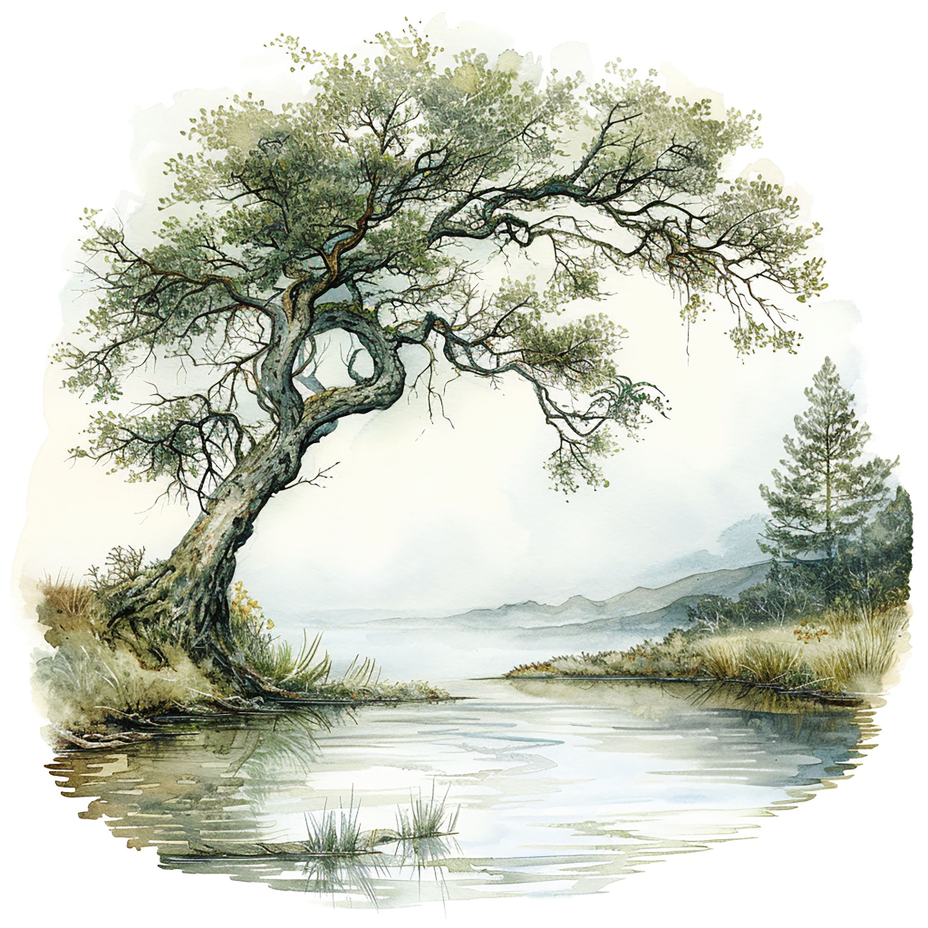 Alder Tree Water Color Painting | 16 High Quality JPG Clipart Pack ...