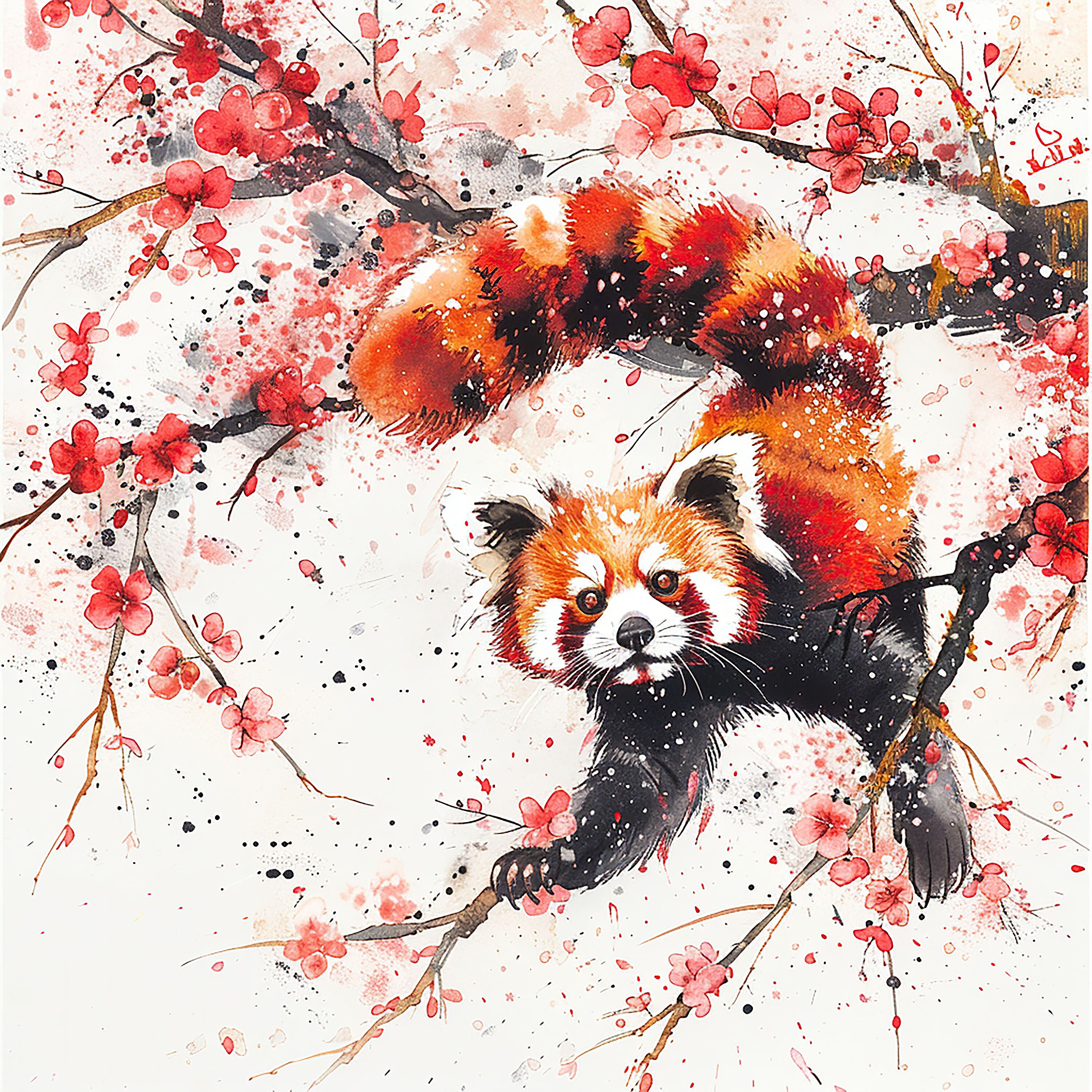 Red Panda Water Color Painting 15 High Quality JPG Clipart Pack Digital ...