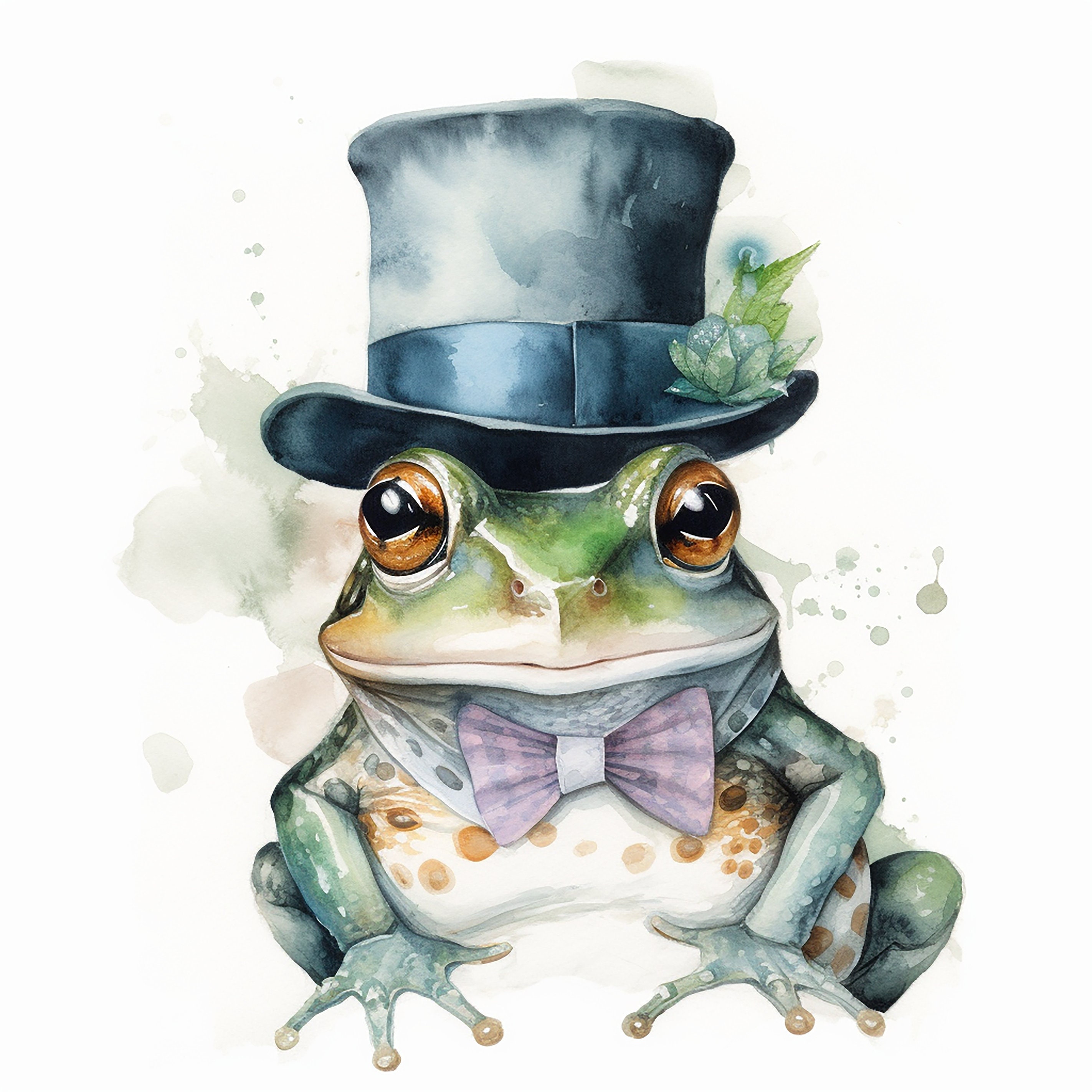 Frog in a Top Hat Water Color Painting | 8 High Quality JPG Clipart ...