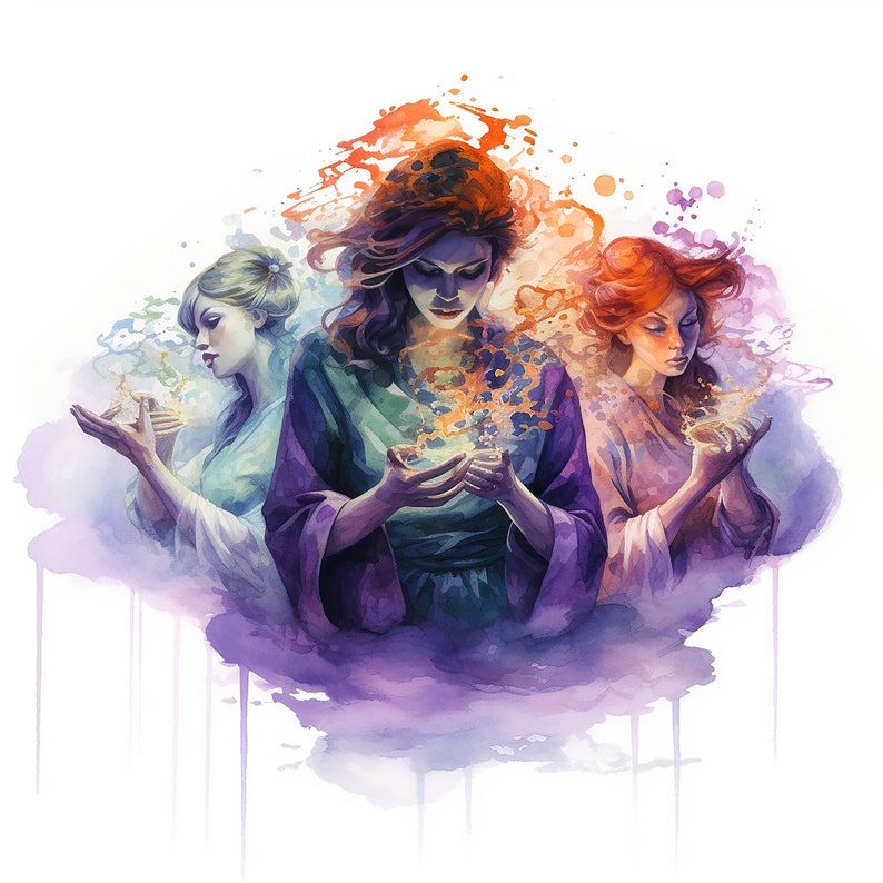 Halloween Witches Water Color Painting | 15 High Quality JPG Clipart ...