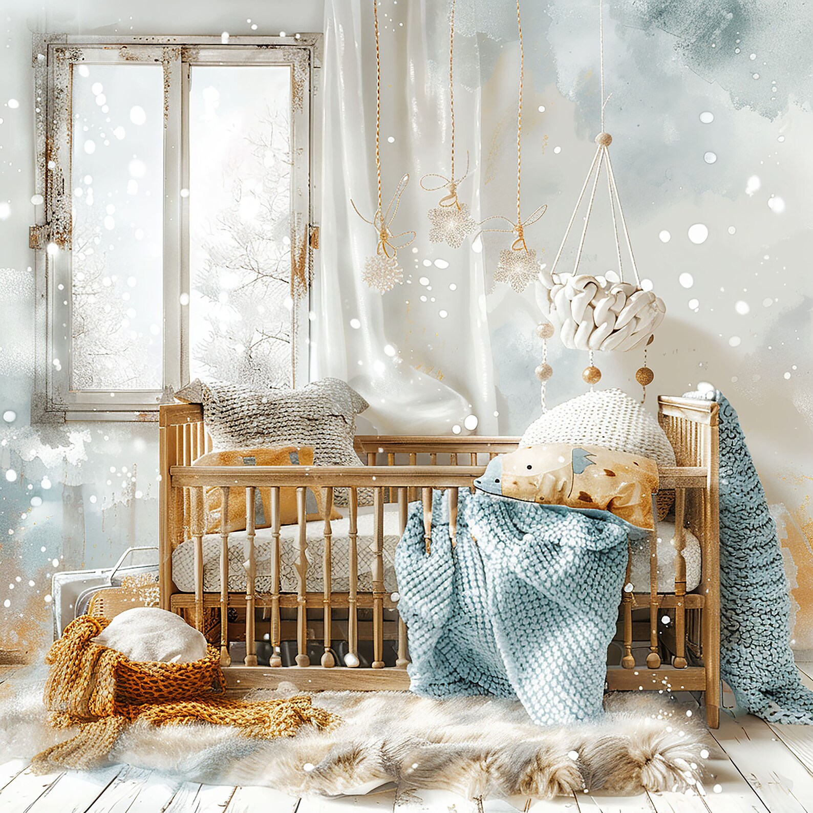 Baby Crib Water Color Painting | 15 High Quality JPG Clipart Pack ...