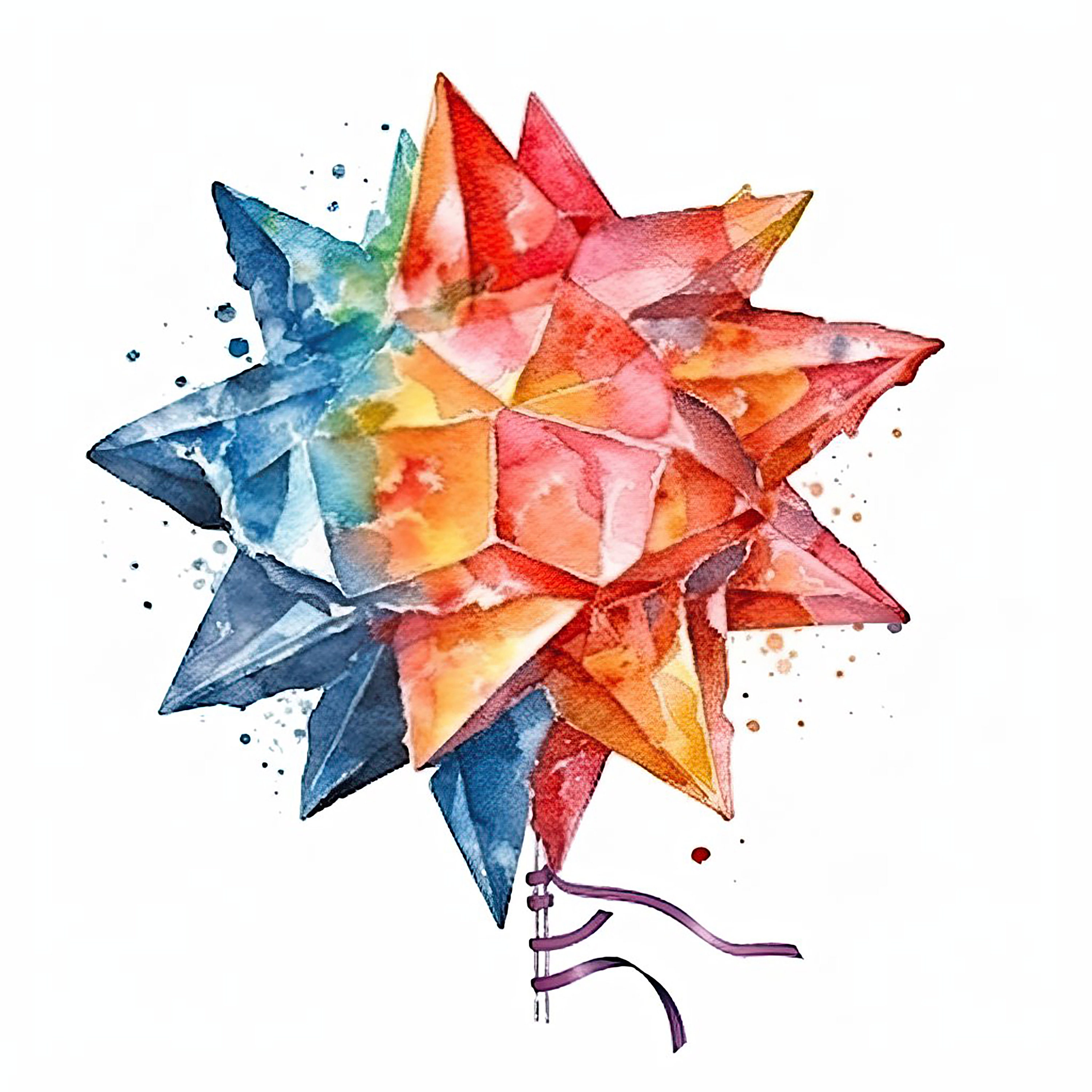 Birthday Star Pinata Water Color Painting | 11 High Quality JPG Clipart ...
