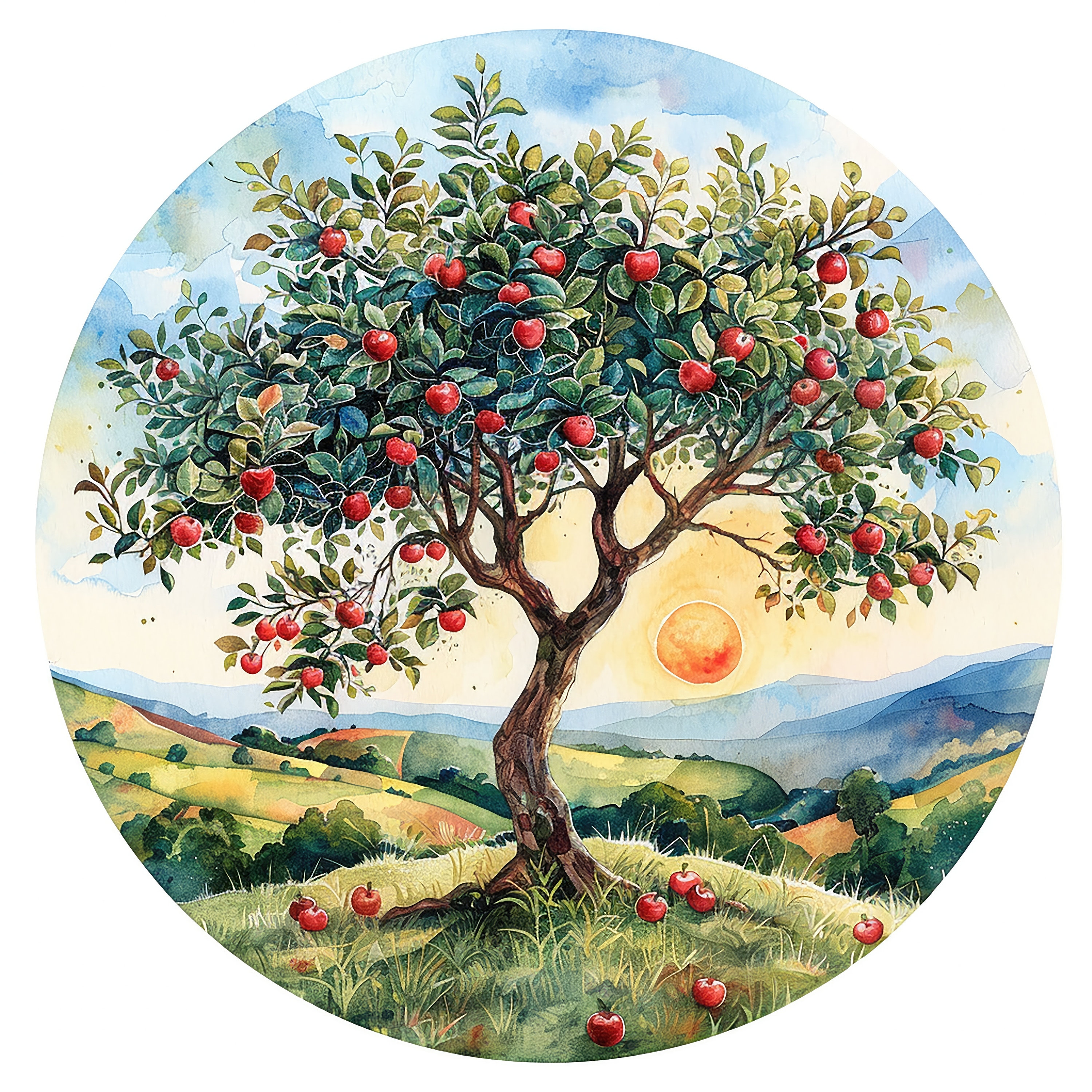 Apple Tree | Water Color Painting | 15 High Quality JPG Clipart Pack ...
