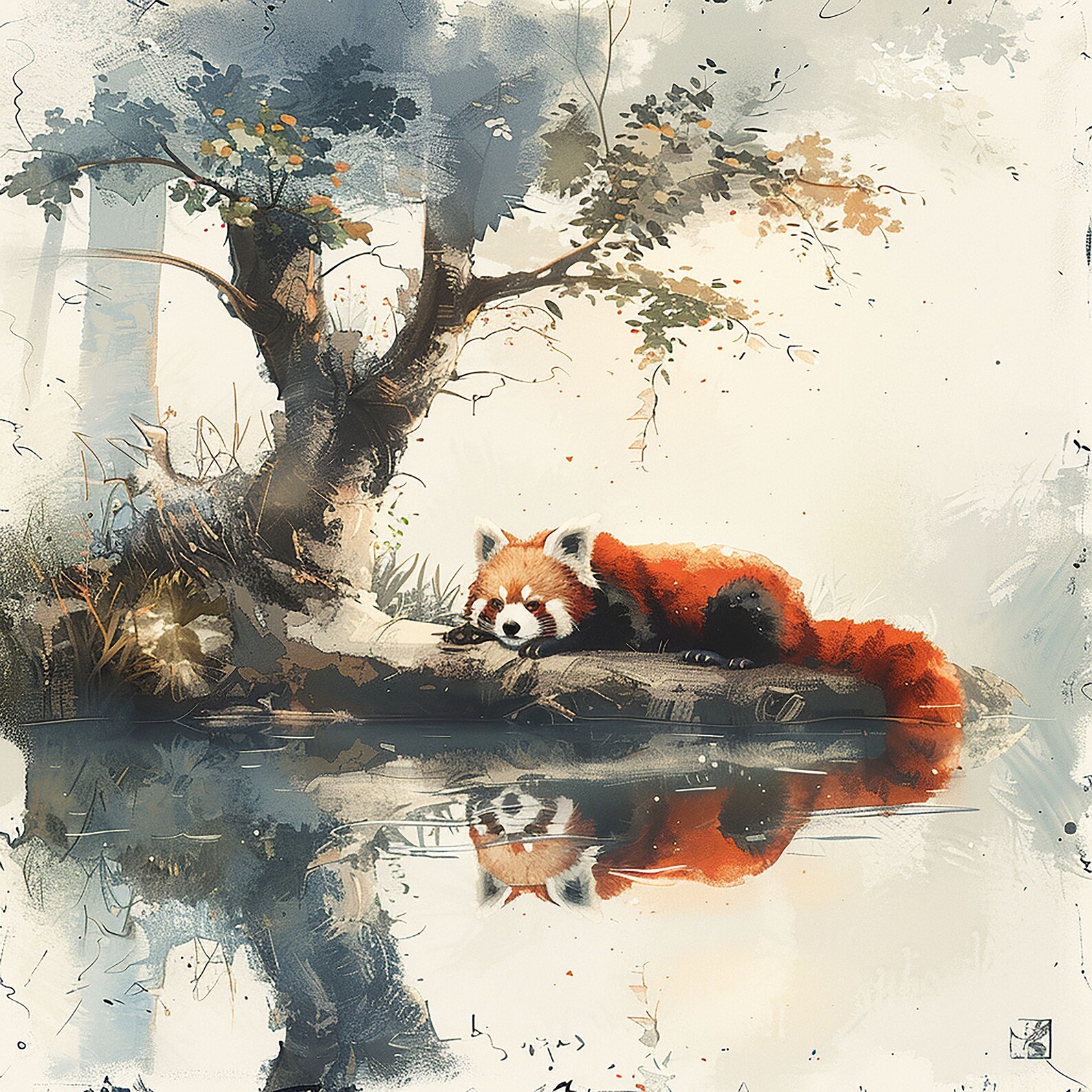 Red Panda Water Color Painting 15 High Quality JPG Clipart Pack Digital ...