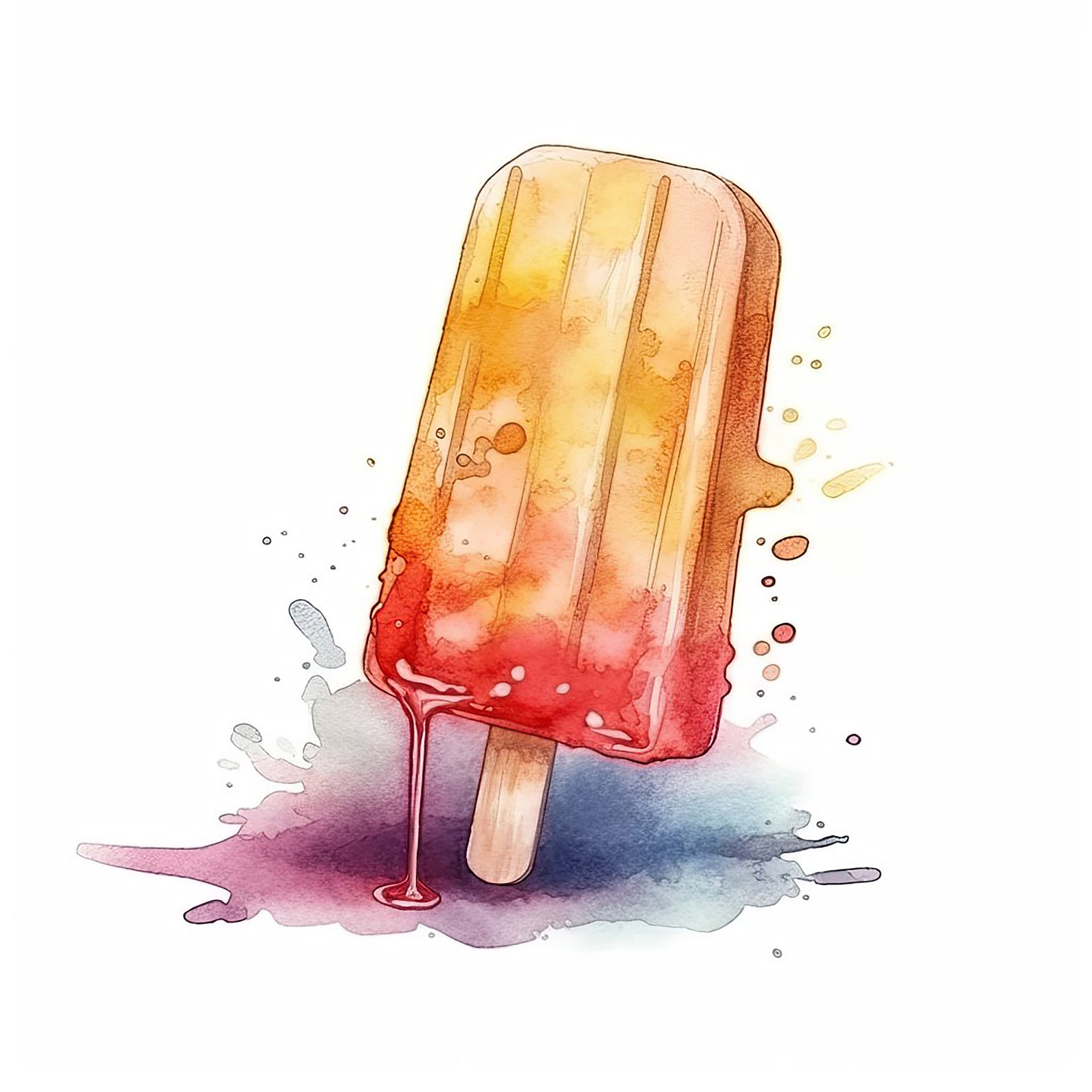Rainbow Popsicle Water Color Painting | 12 High Quality JPG Clipart ...