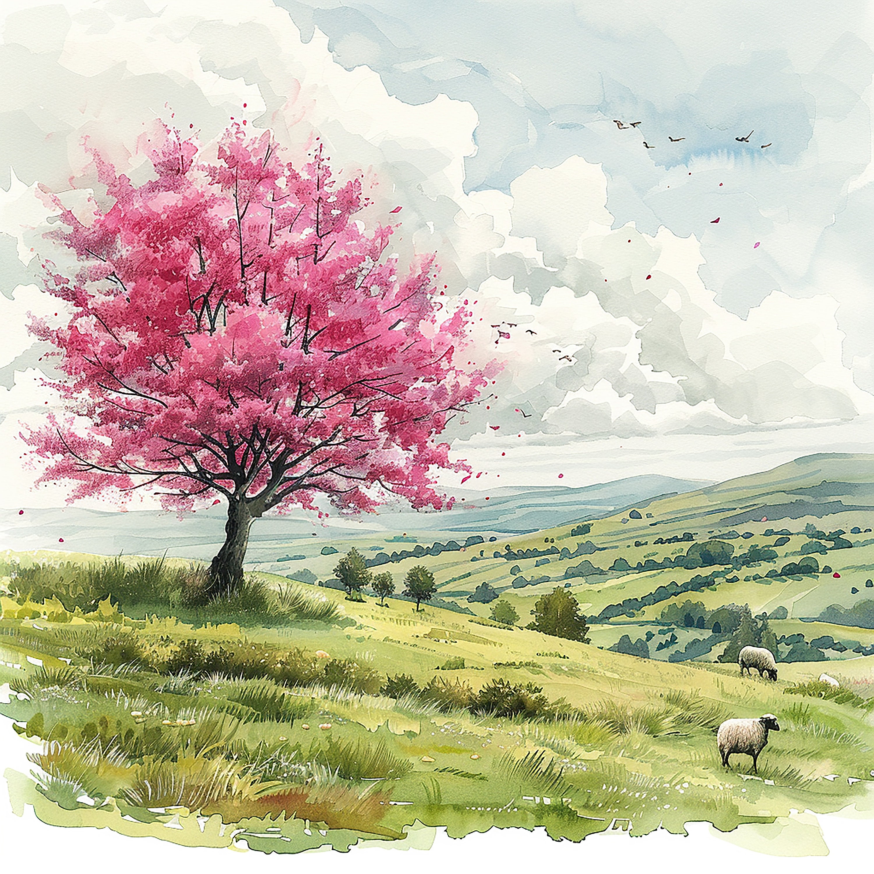 Redbud Tree | Water Color Painting | 15 High Quality JPG Clipart Pack ...