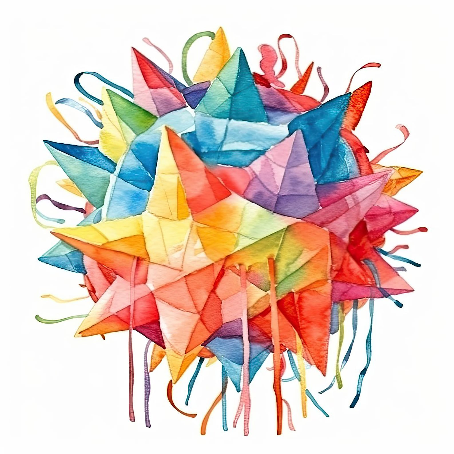 Birthday Star Pinata Water Color Painting | 11 High Quality JPG Clipart ...