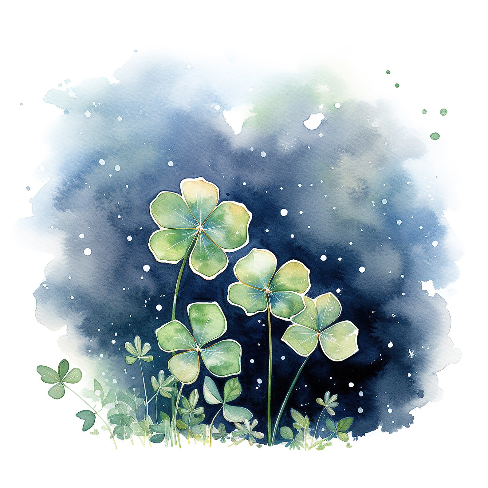 Clover Water Color Paintings | 15 High Quality JPG Clipart Pack ...