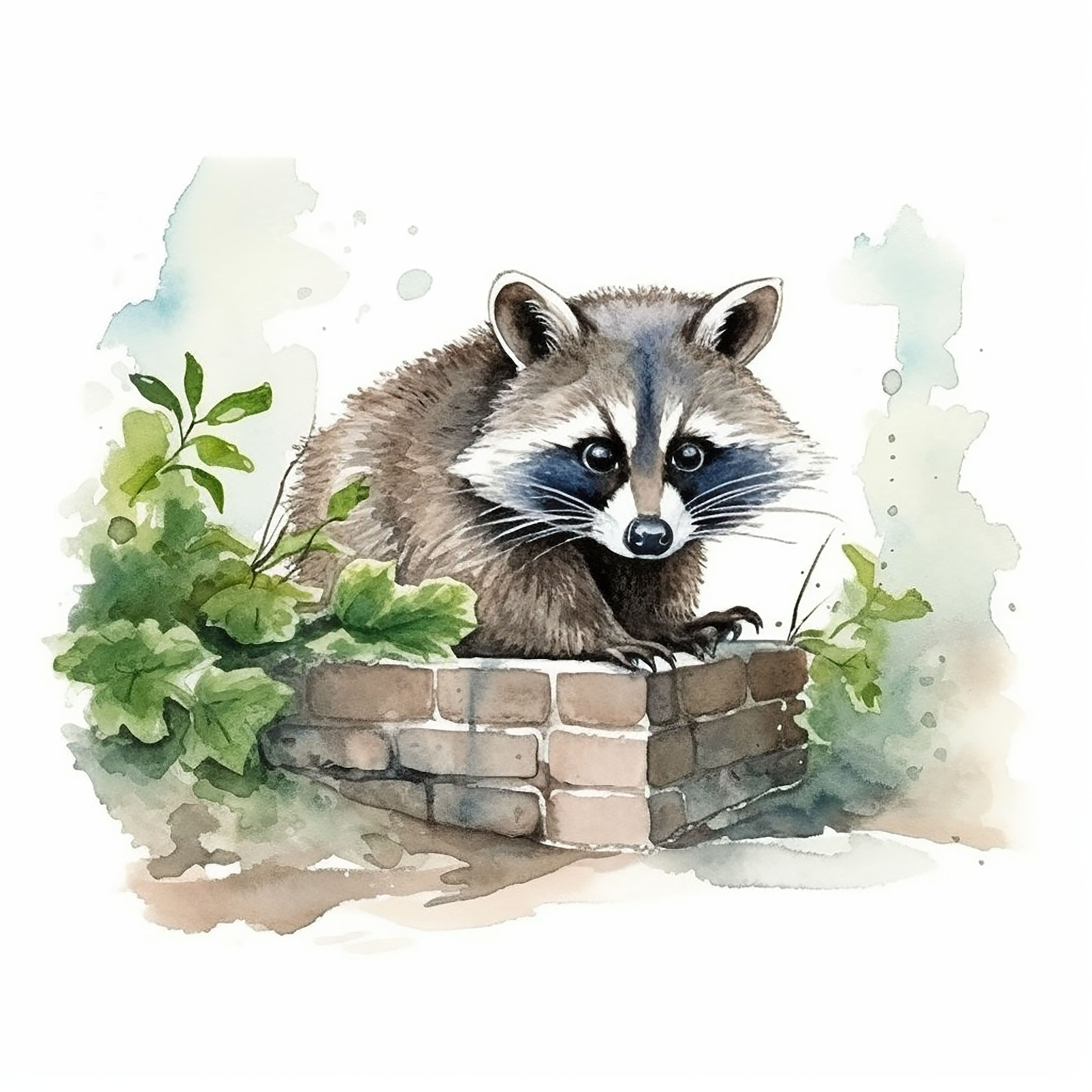Raccoon Water Color Painting | 14 High Quality JPG Clipart Pack ...
